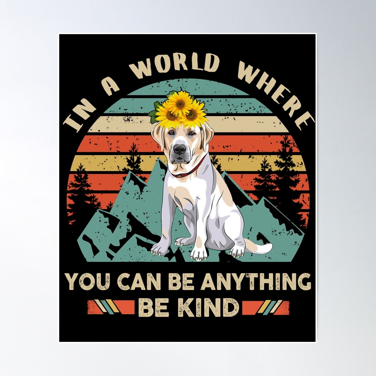 In A World Where You Can Be Anything Be Kind Labrador Poster Wall Art ...