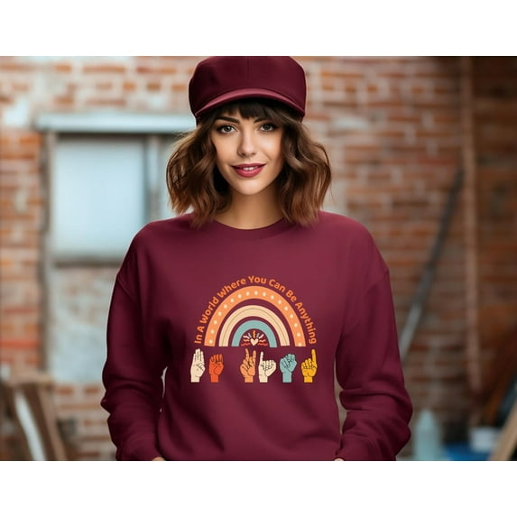 In A World Where You Can Be Anything Be Kind Shirt, Sign Language Be ...