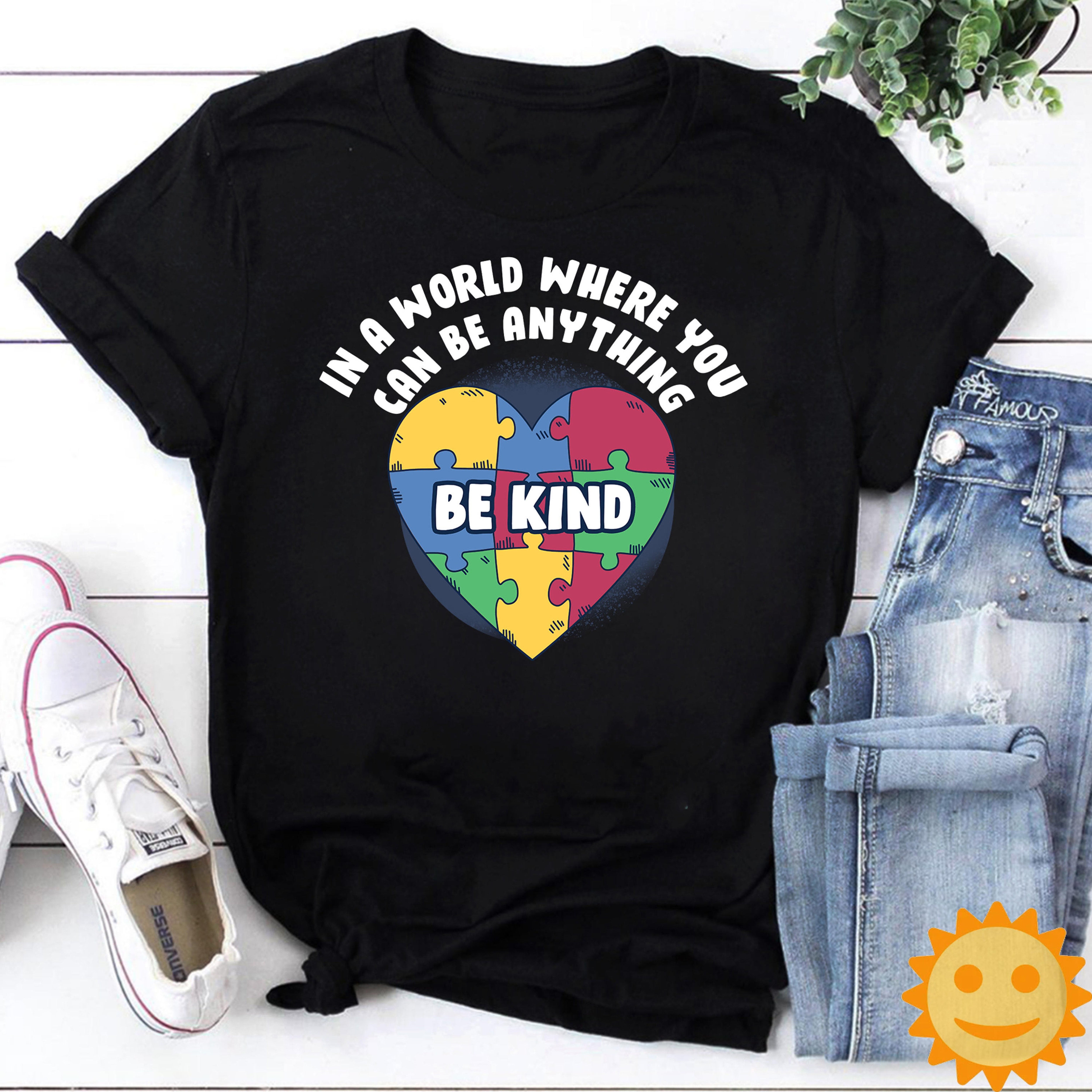 In A World Where You Can Be Anything Be Kind Vintage T-Shirt, Autism ...
