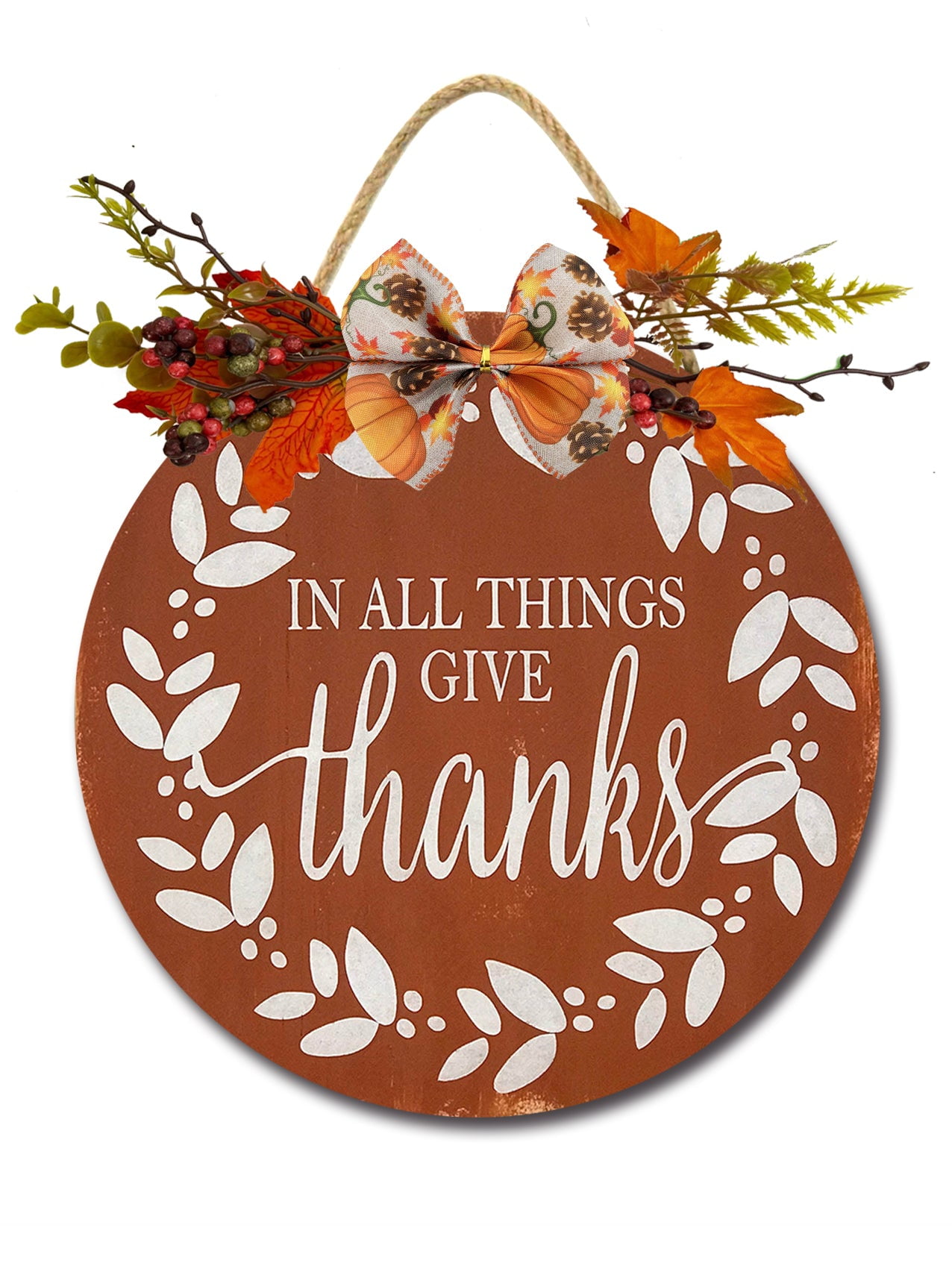 In All Things Give Thanks Sign for Front Door Hanging Seasons Sign ...