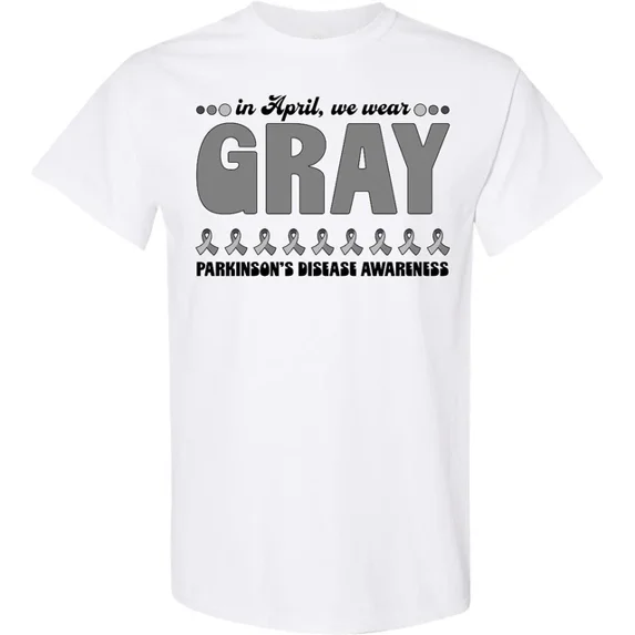In April We Wear Gray-Parkinson'S Disease Awareness T-Shirt Parkinsons ...