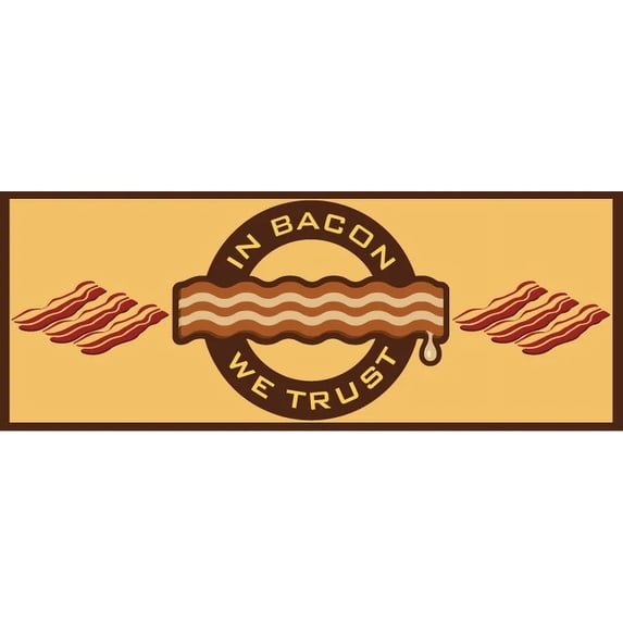 In Bacon We Trust Yellow Brown Car Sticker Phone Decal Water Bottle ...