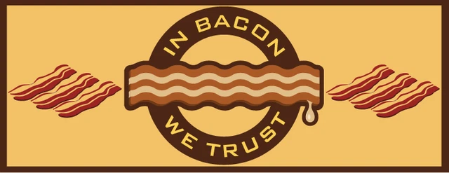 In Bacon We Trust Yellow Brown Car Sticker Phone Decal Water Bottle ...