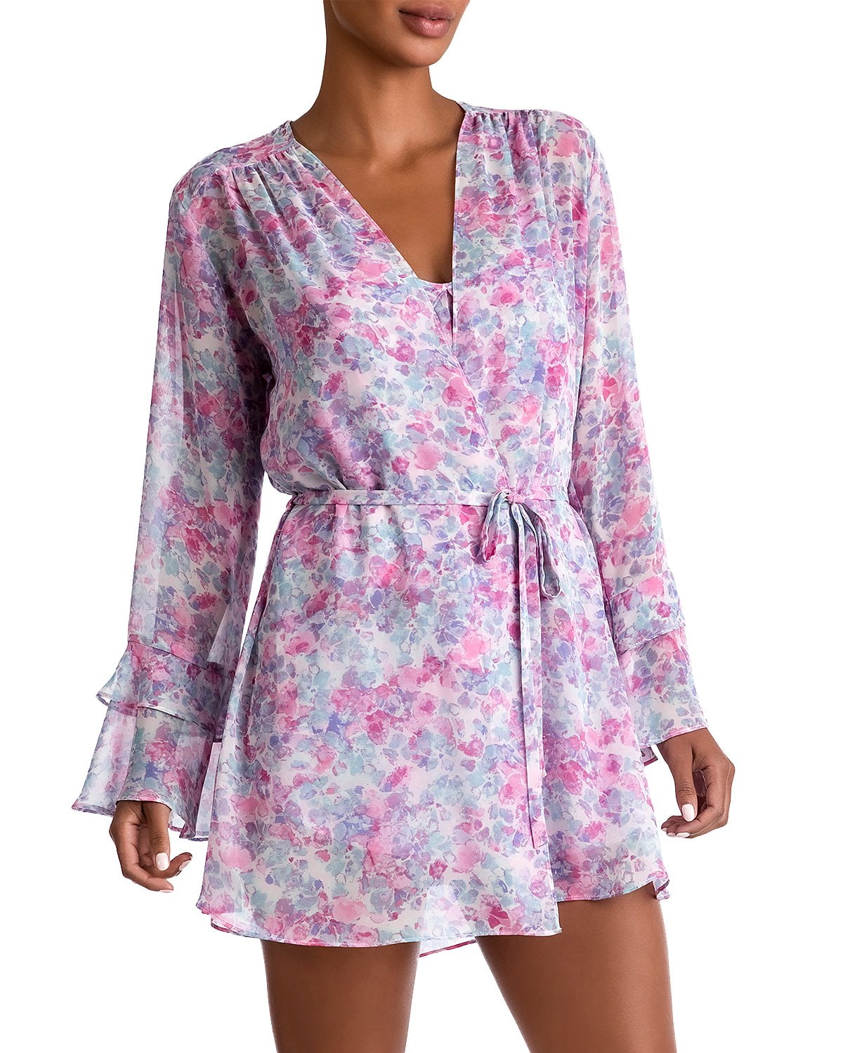 In Bloom by Jonquil Chiffon Ditsy Floral Print Long Sleeve Short Wrap ...