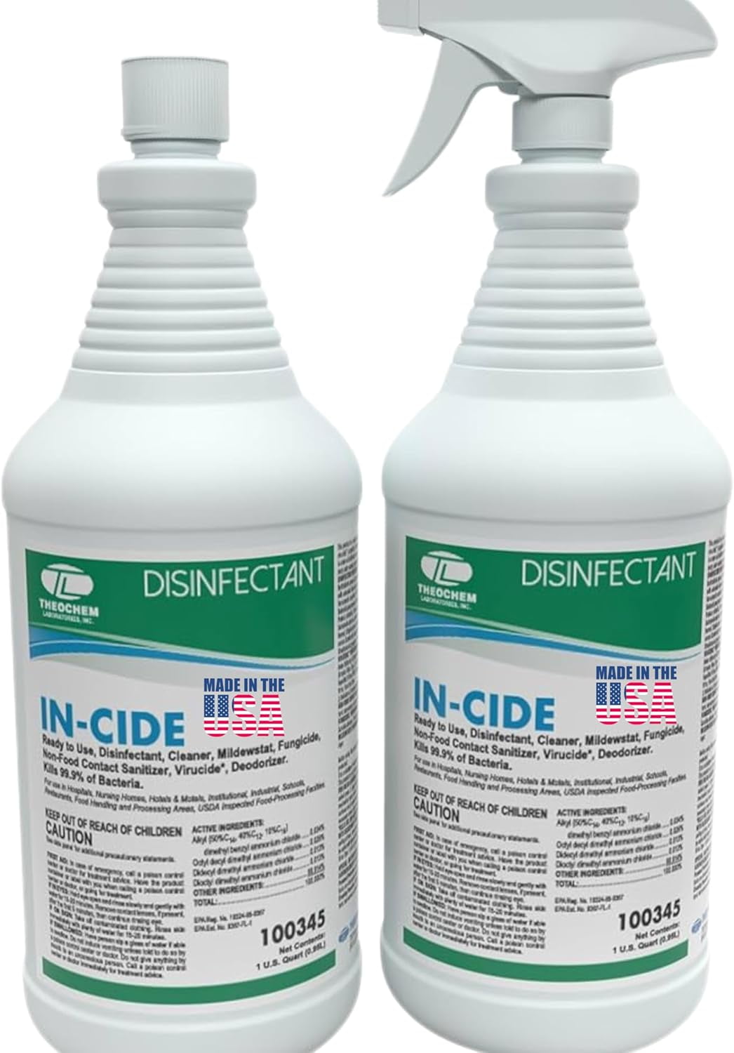 In-Cide EPA Registered Disinfectant Spray - Kills 99.9% of Germs, Mold ...