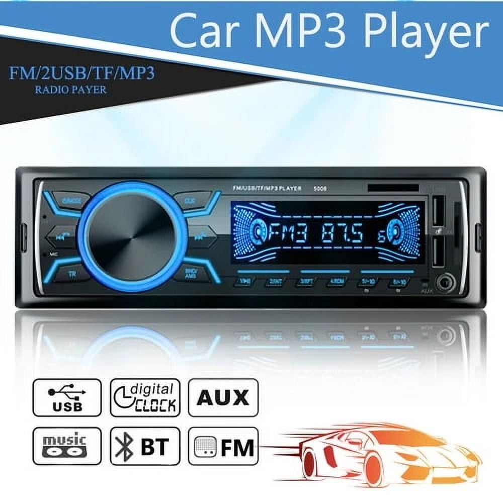 In-Dash 1 Din Car Radio Bluetooth/FM/2USB/AUX/Fast Charge/Romote ...