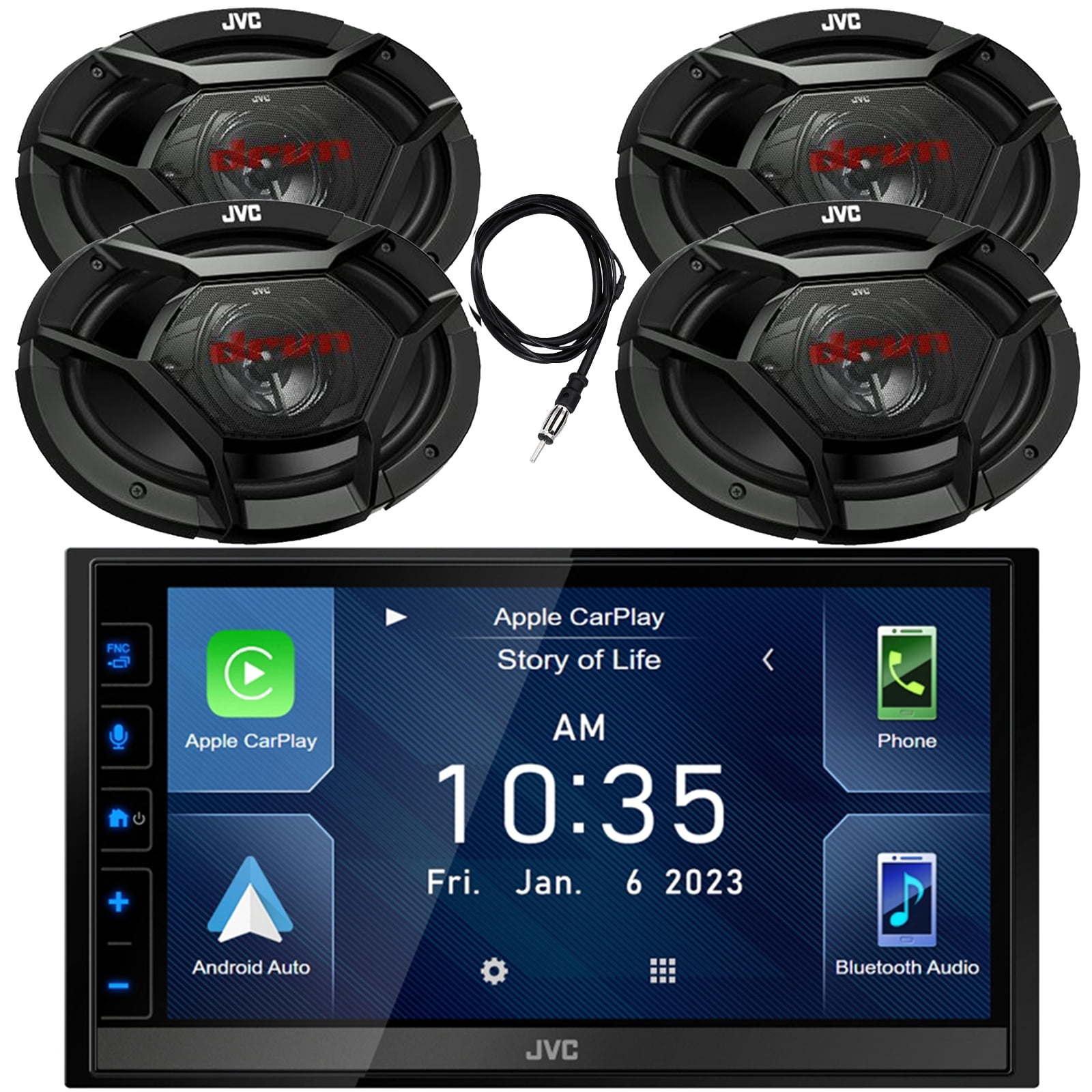 In-Dash 6.8" WVGA Touchscreen Double DIN Bluetooth USB/HDMI HD Radio ...