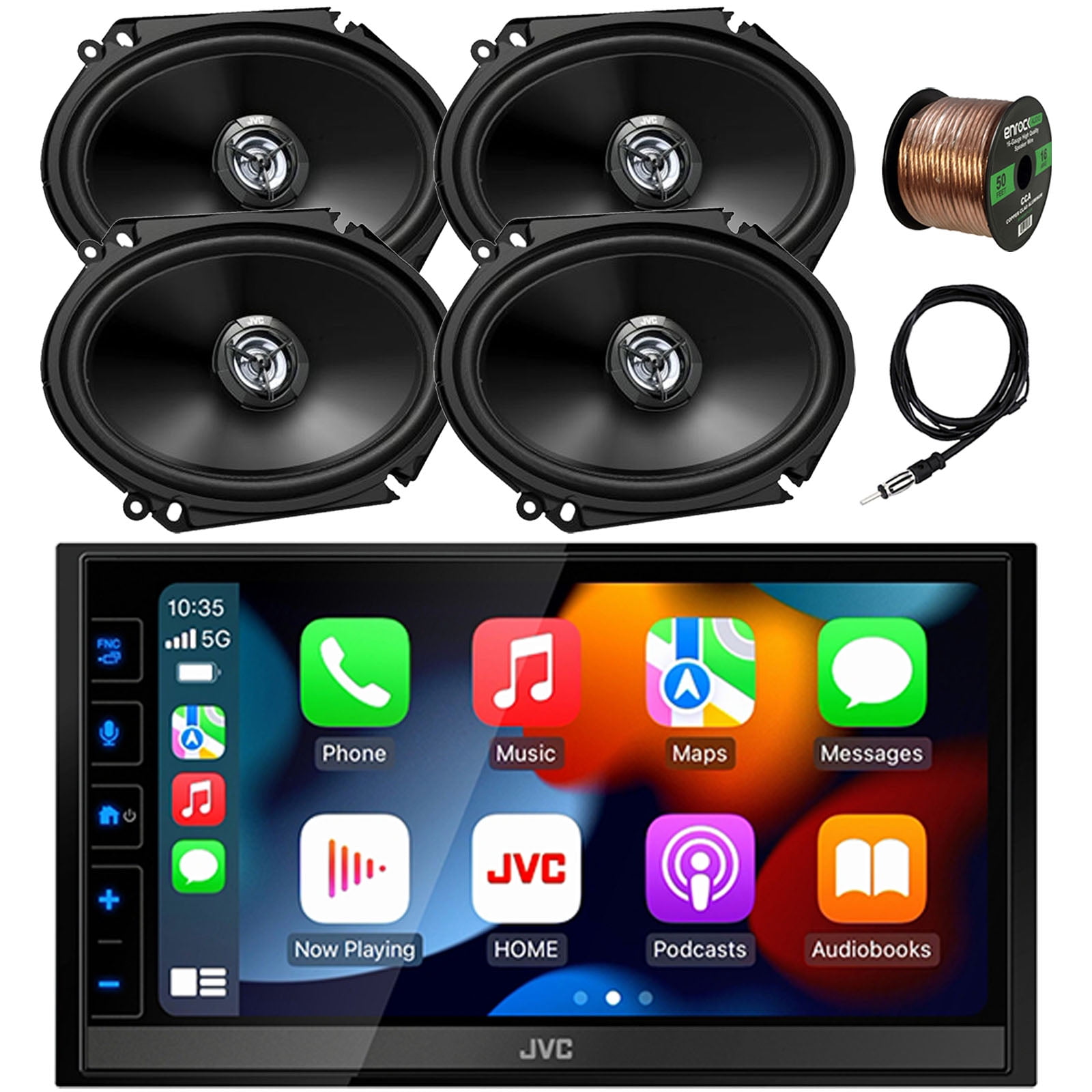 In-Dash Double DIN 6.8" Touchscreen HDMI Bluetooth USB Digital Multimedia Car Radio Receiver, 4x ...