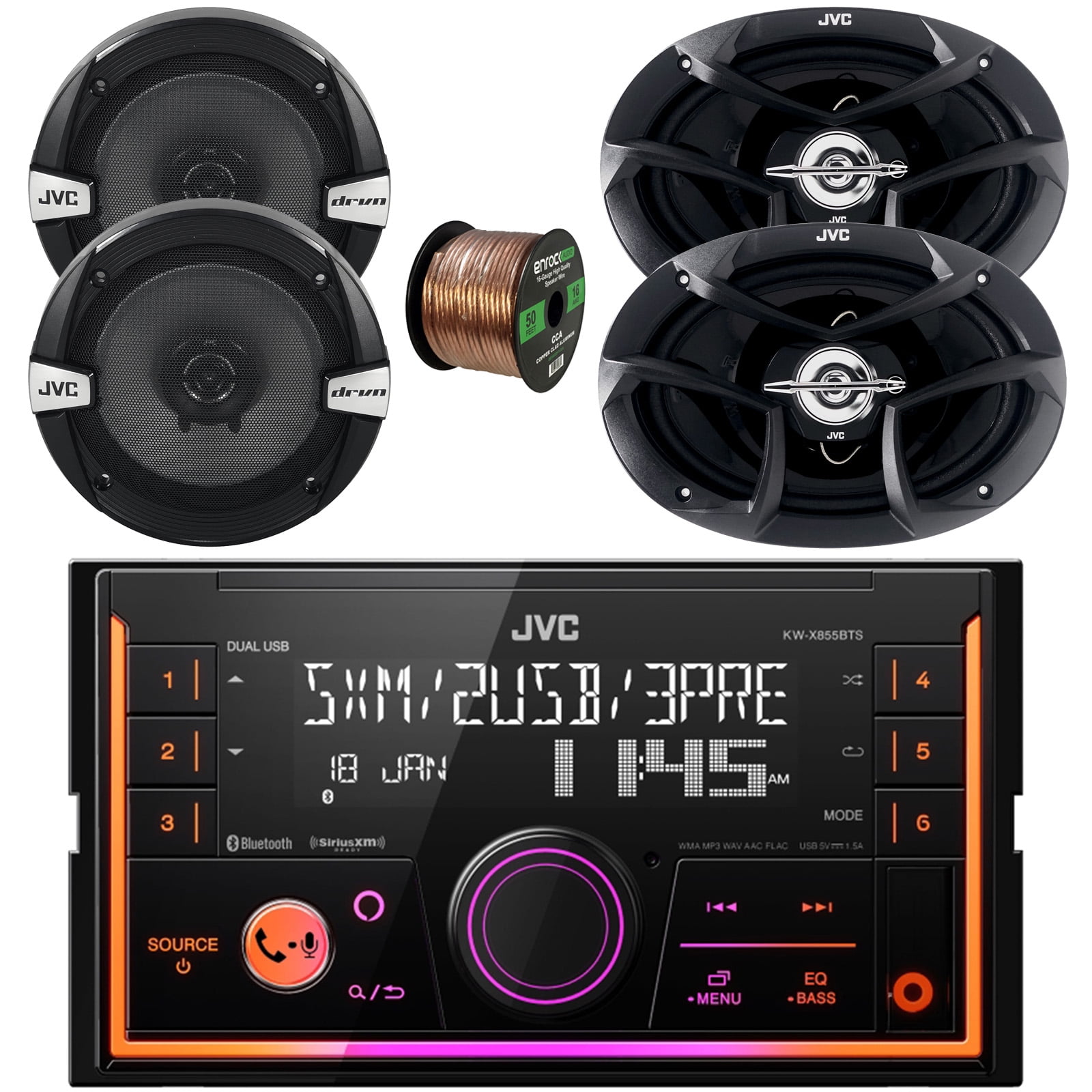 In-Dash Double DIN USB/AUX Bluetooth AM/FM Digital Media Car Radio ...
