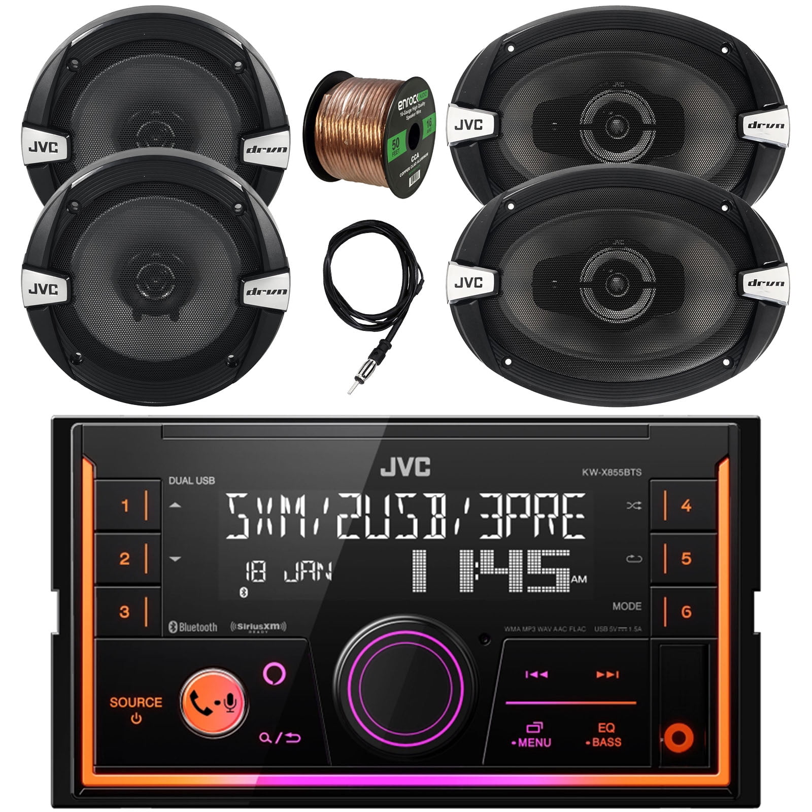 In-Dash Double DIN USB/AUX Bluetooth AM/FM Digital Media Car Radio ...