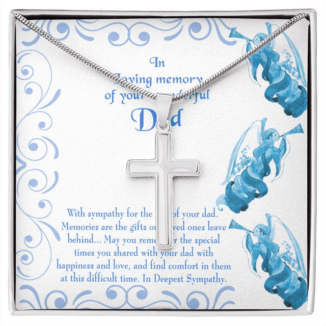 In Deepest Sympathy Dad Memorial Dad Memorial Cross Necklace Sympathy ...