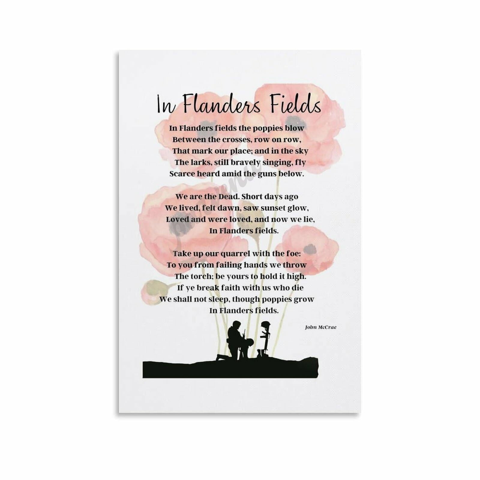 In Flanders Fields Poem Poster by John 1 Mccrae Poem Posters (1) Canvas ...