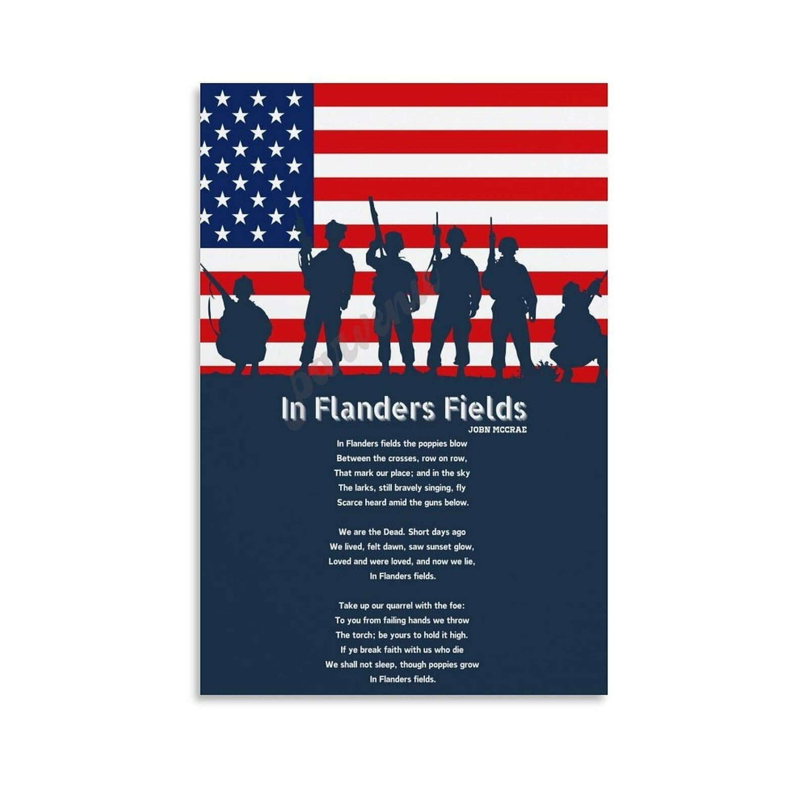In Flanders Fields Poem Poster by John 1 Mccrae Poem Posters (7) Canvas ...