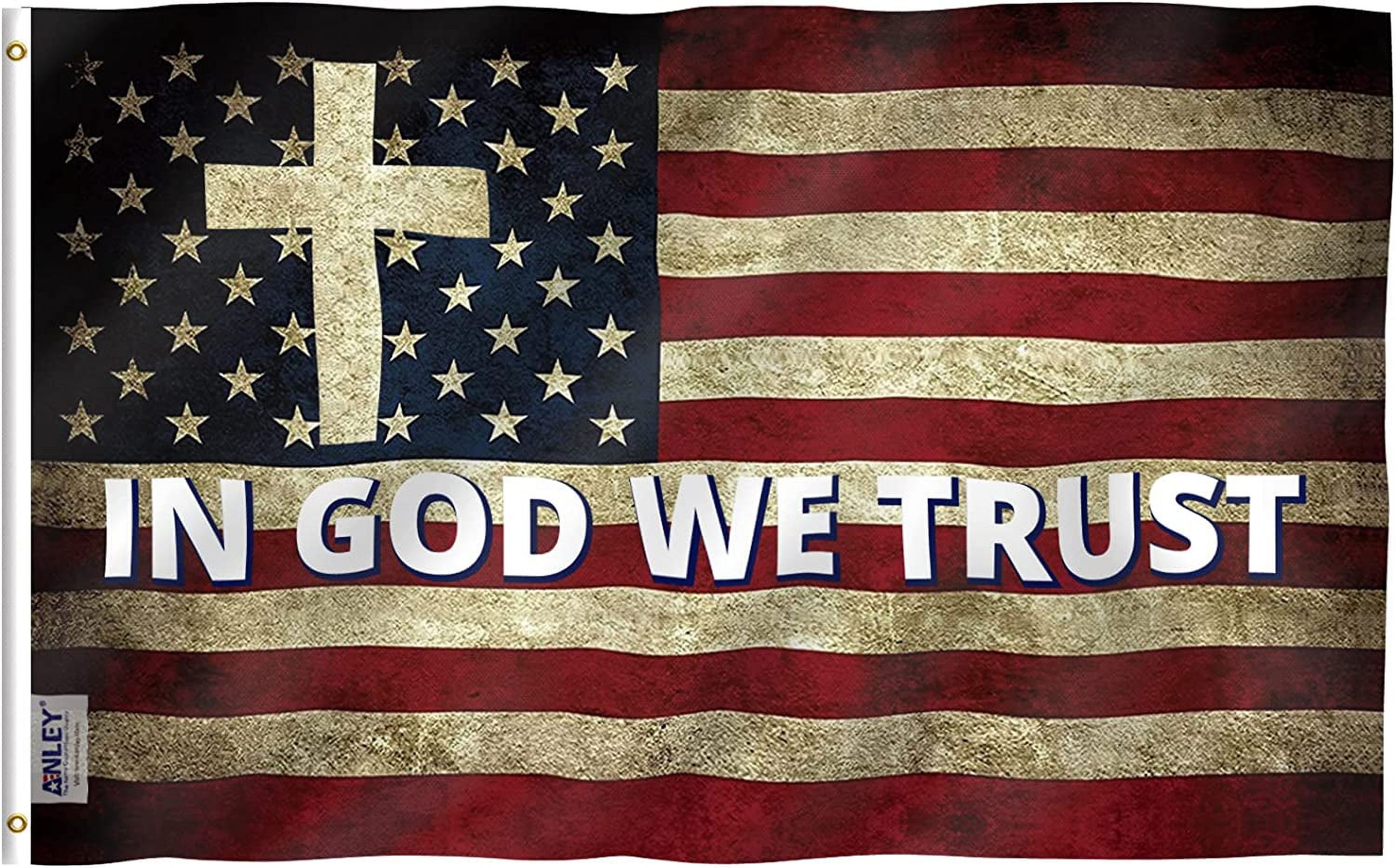 In God We Trust Flag - Vivid Color and Fade proof - Religion Jesus ...
