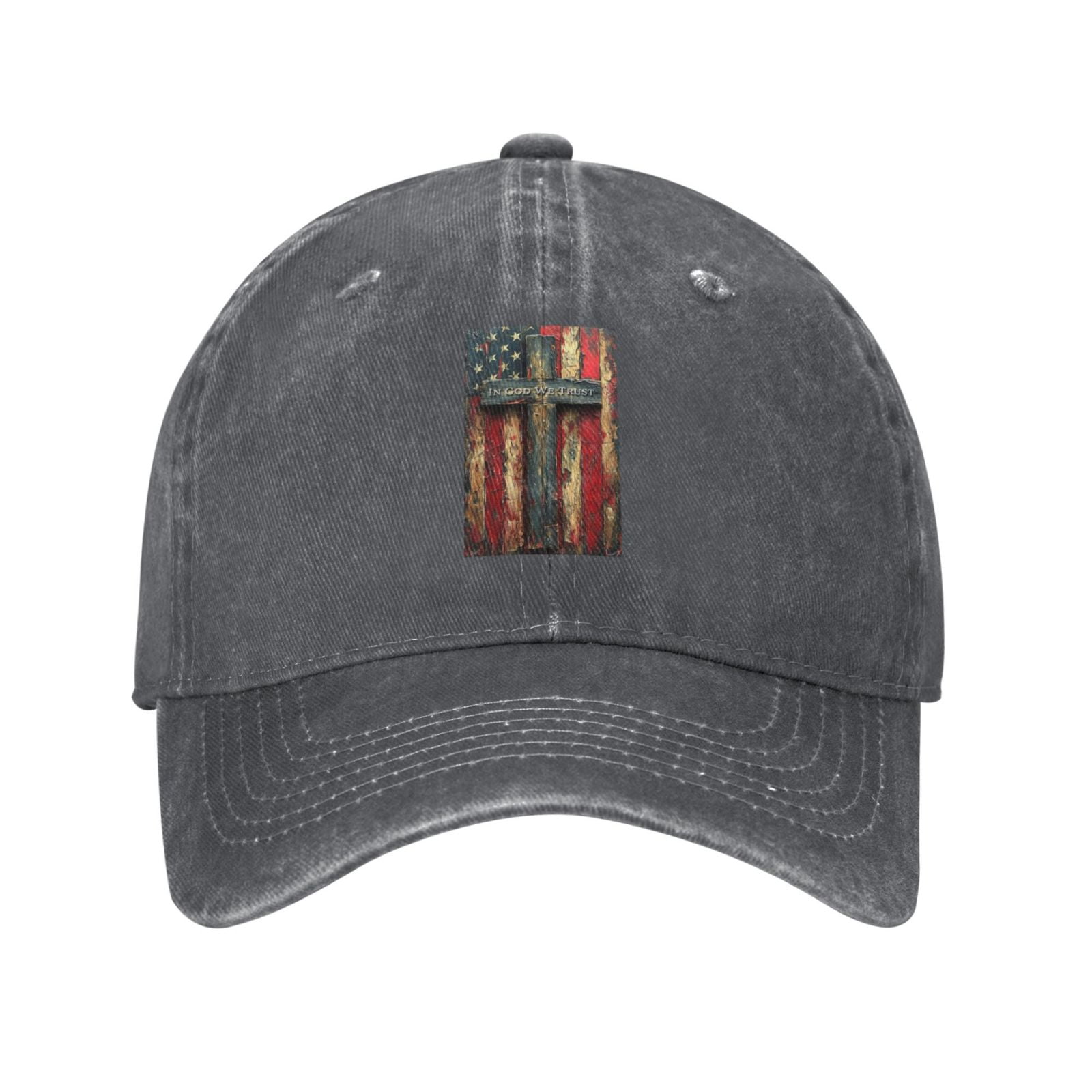 In God We Trust, U.S. Flag With Cross Cowboy Hat Baseball Hat Trucker ...