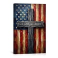 In God We Trust Wooden Cross US Flag Christian For Home Church Canvas ...