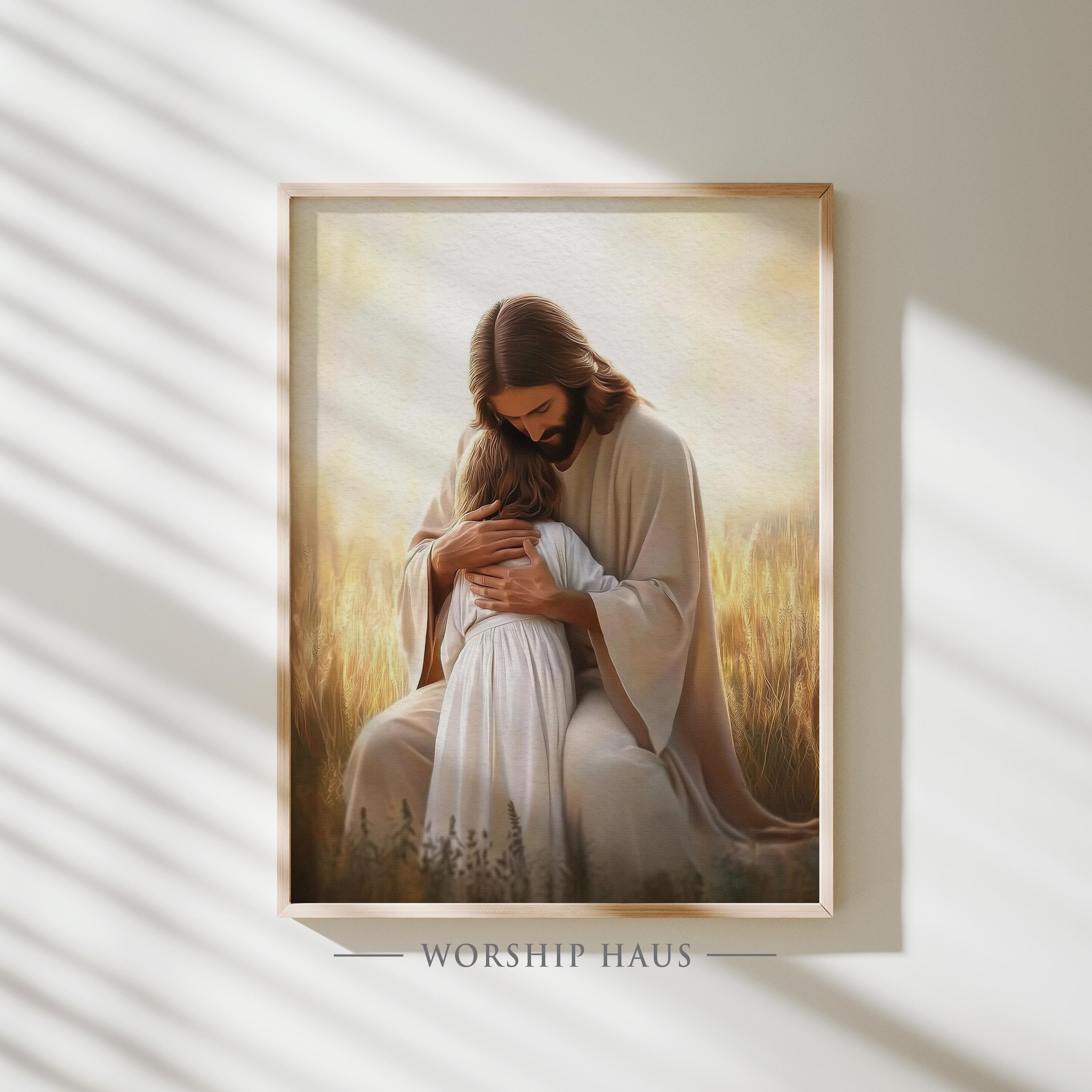 In His Arms Christian Art Jesus Holding Child Lds Christ Scene ...