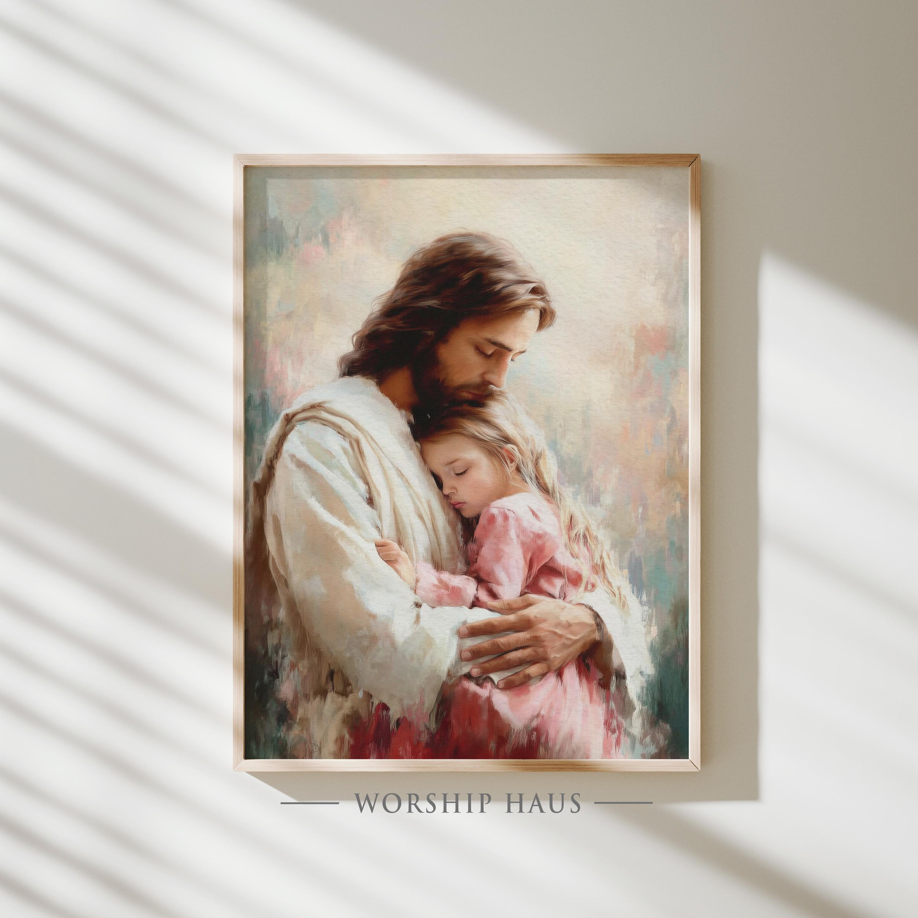In His Arms Christian Art Jesus Holding Child Lds Christ Scene ...