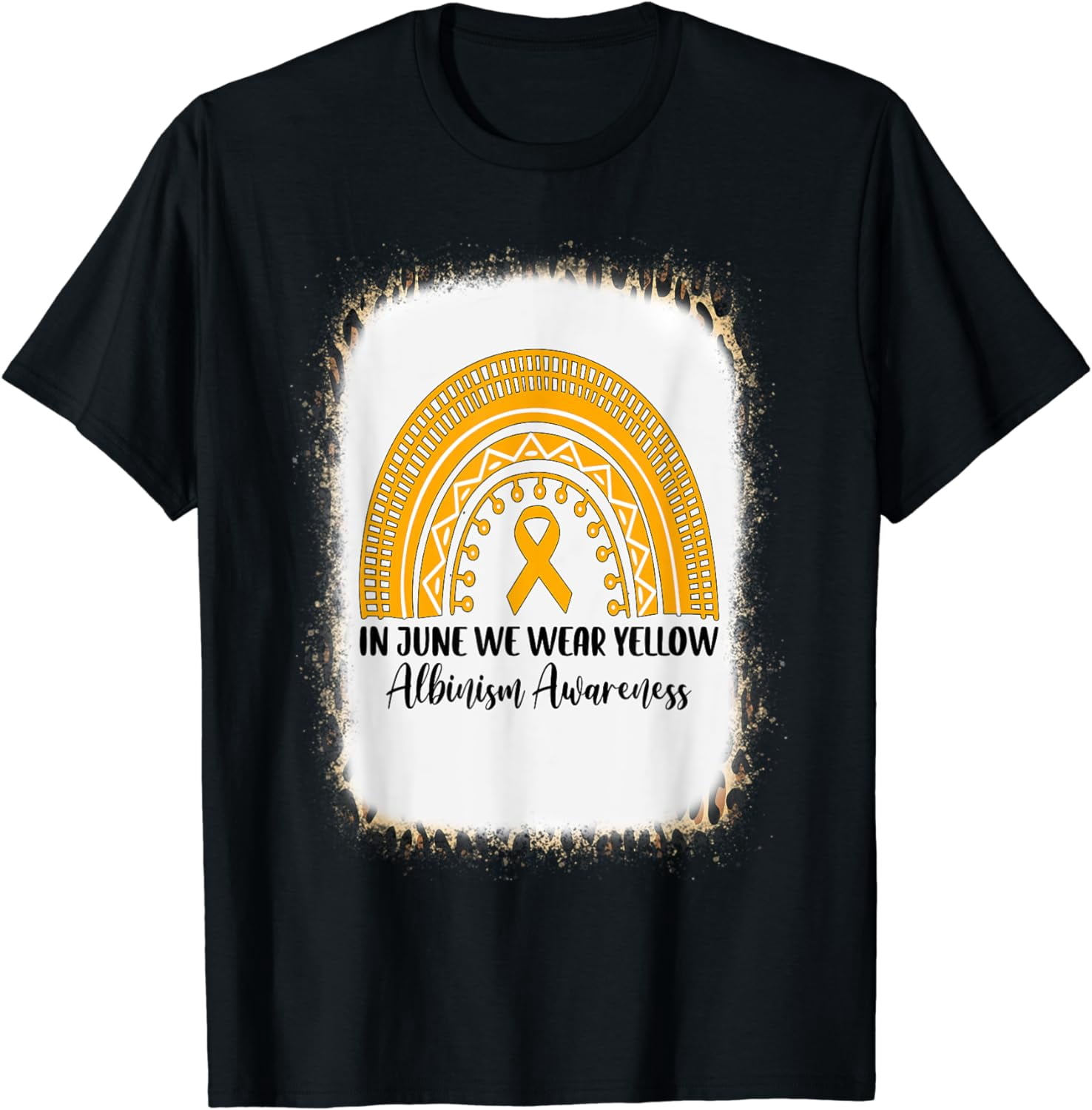 In June We Wear Yellow Albinism Awareness Month Boho Rainbow T-Shirt ...