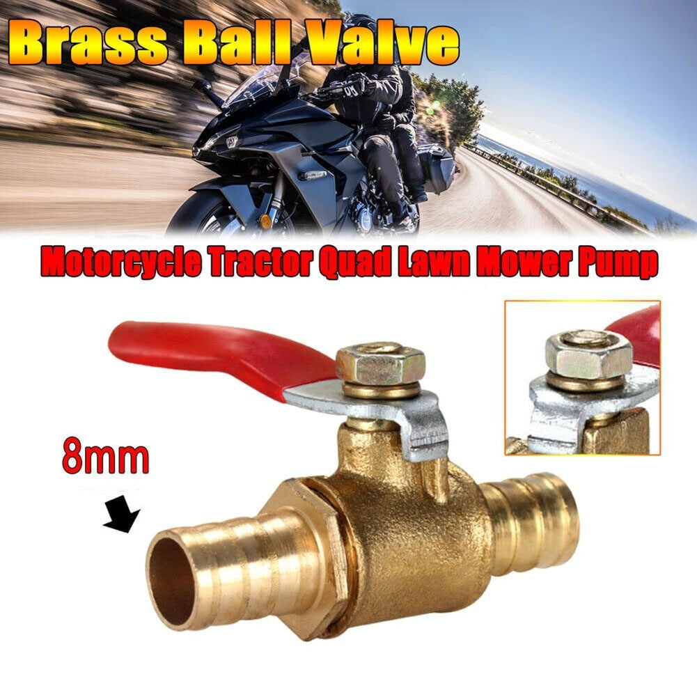 In-Line Fuel Tap Brass 8mm 5/16IN Motorcycle Tractor Quad Lawn Mower ...
