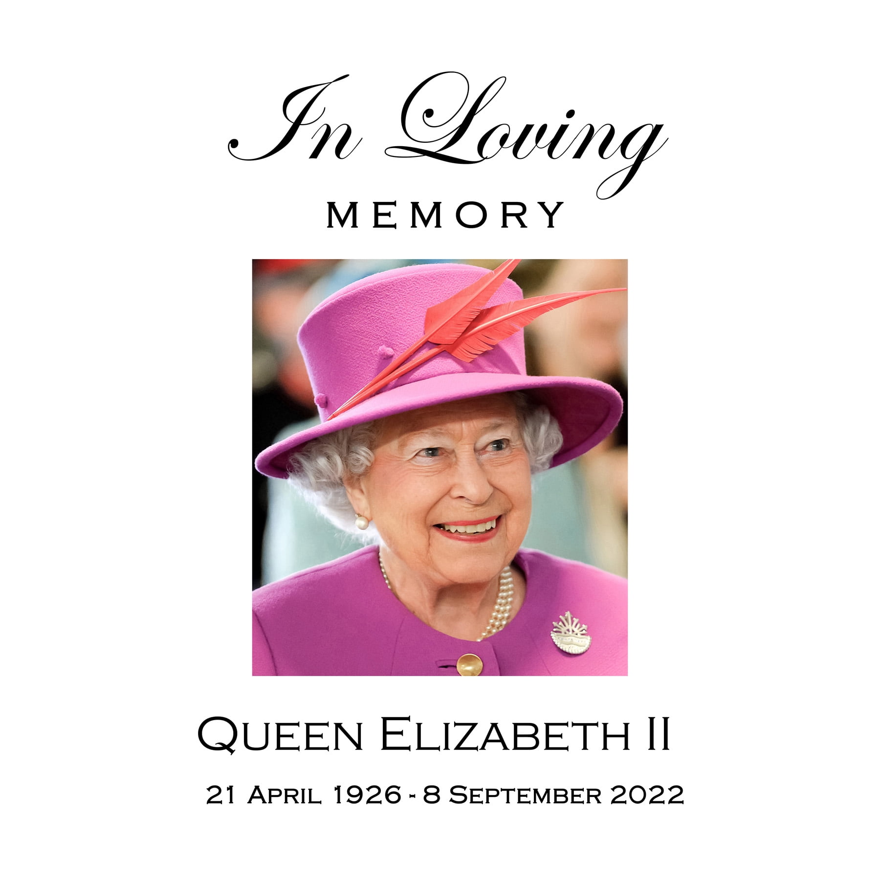 In Loving Memory Her Majesty Queen Elizabeth II Portrait Extra Large XL ...