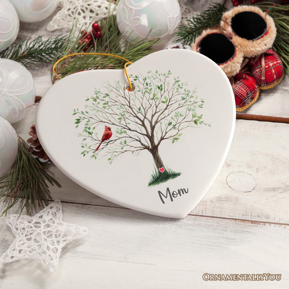 In Loving Memory of Mom and Dad Cardinal on a Tree Ornament, Heavenly ...