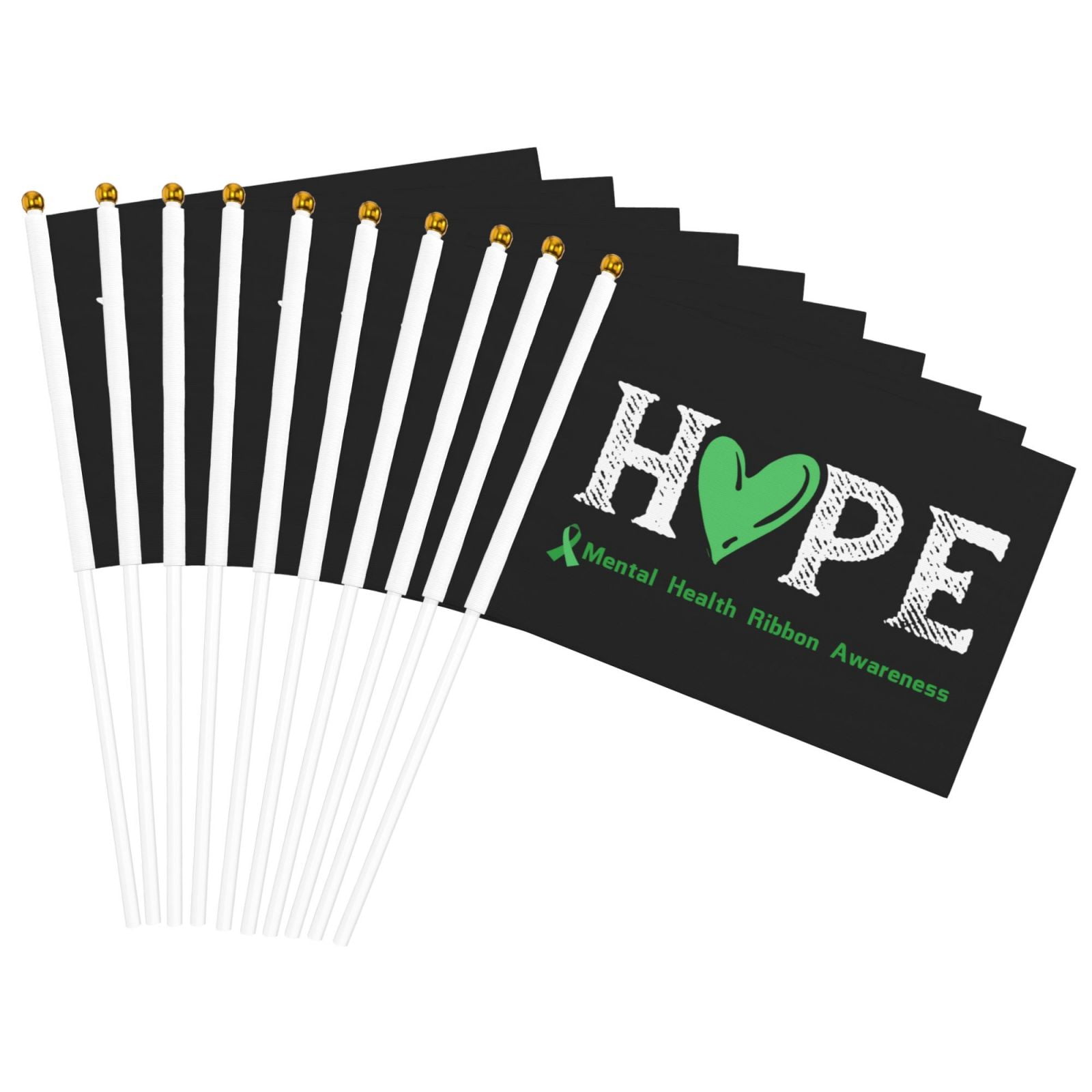 In May We Wear Green Mental Health Awareness Month Flag Small Flags ...