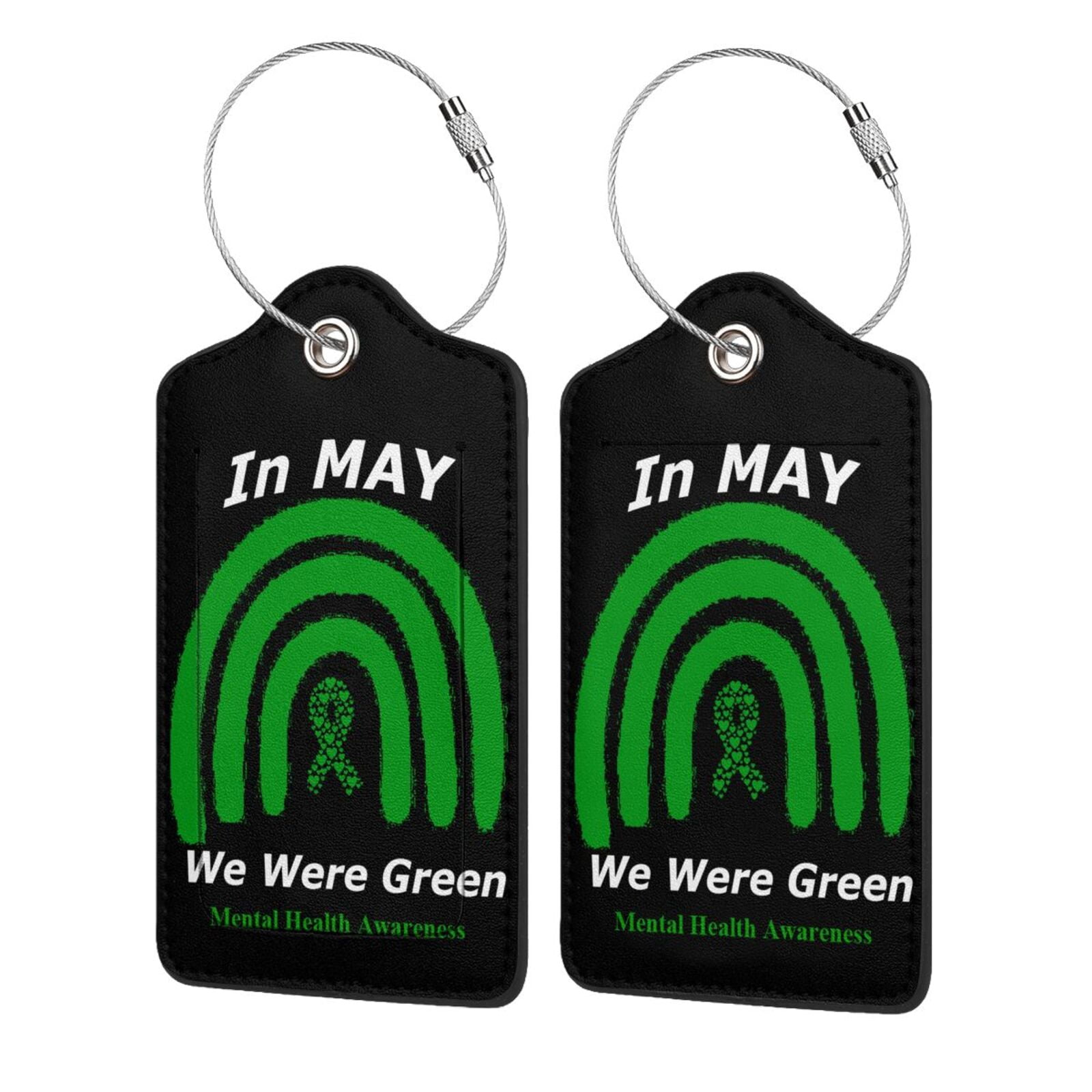 In May We Wear Green Mental Health Awareness Month Luggage Tags for ...
