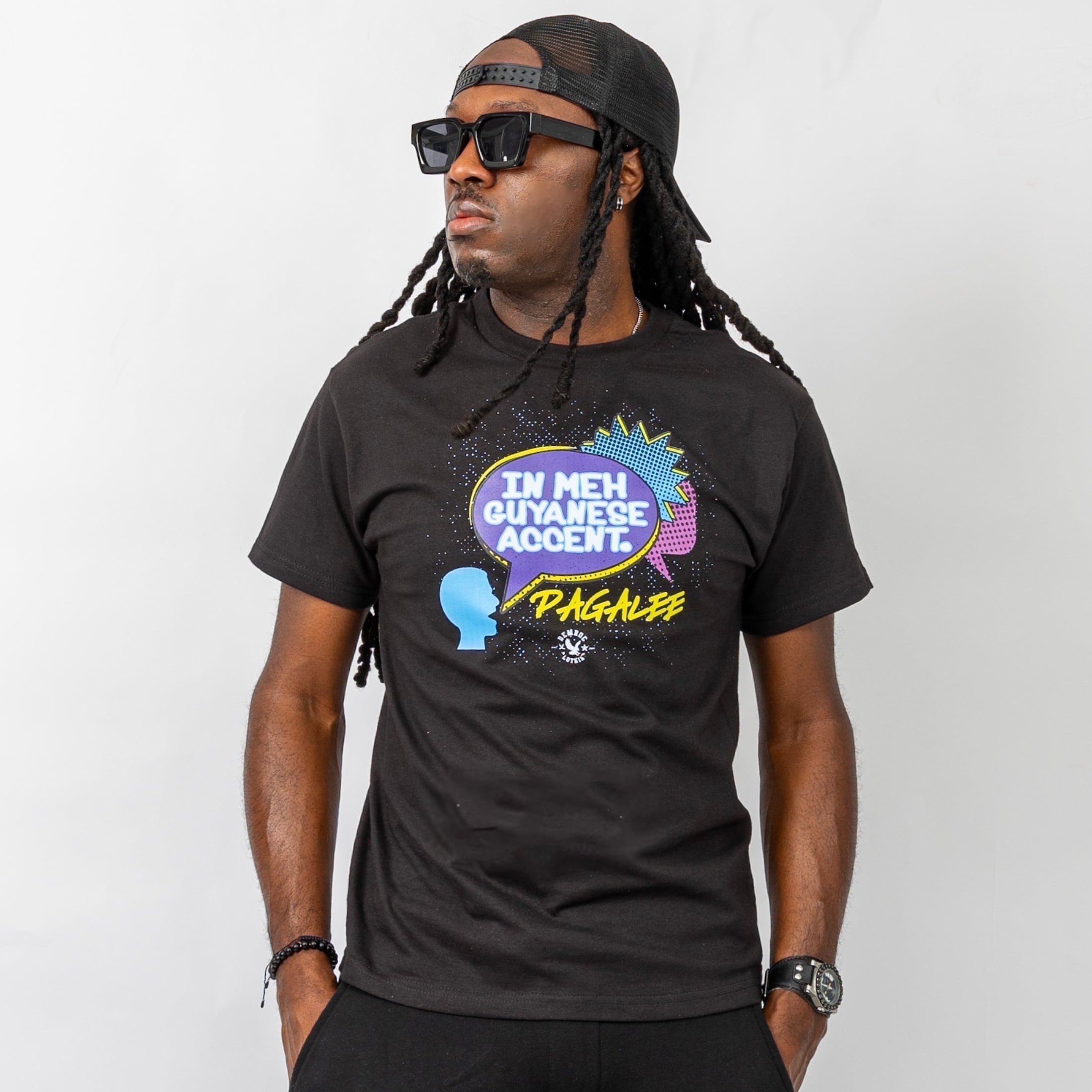 In Meh Guyanese Accent Pagalee Graphic Black unisex T-Shirt (Small-xxl ...