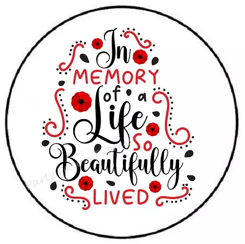 In Memory Of A Life So Beautifully Lived Sticker Envelope Seals Labels ...