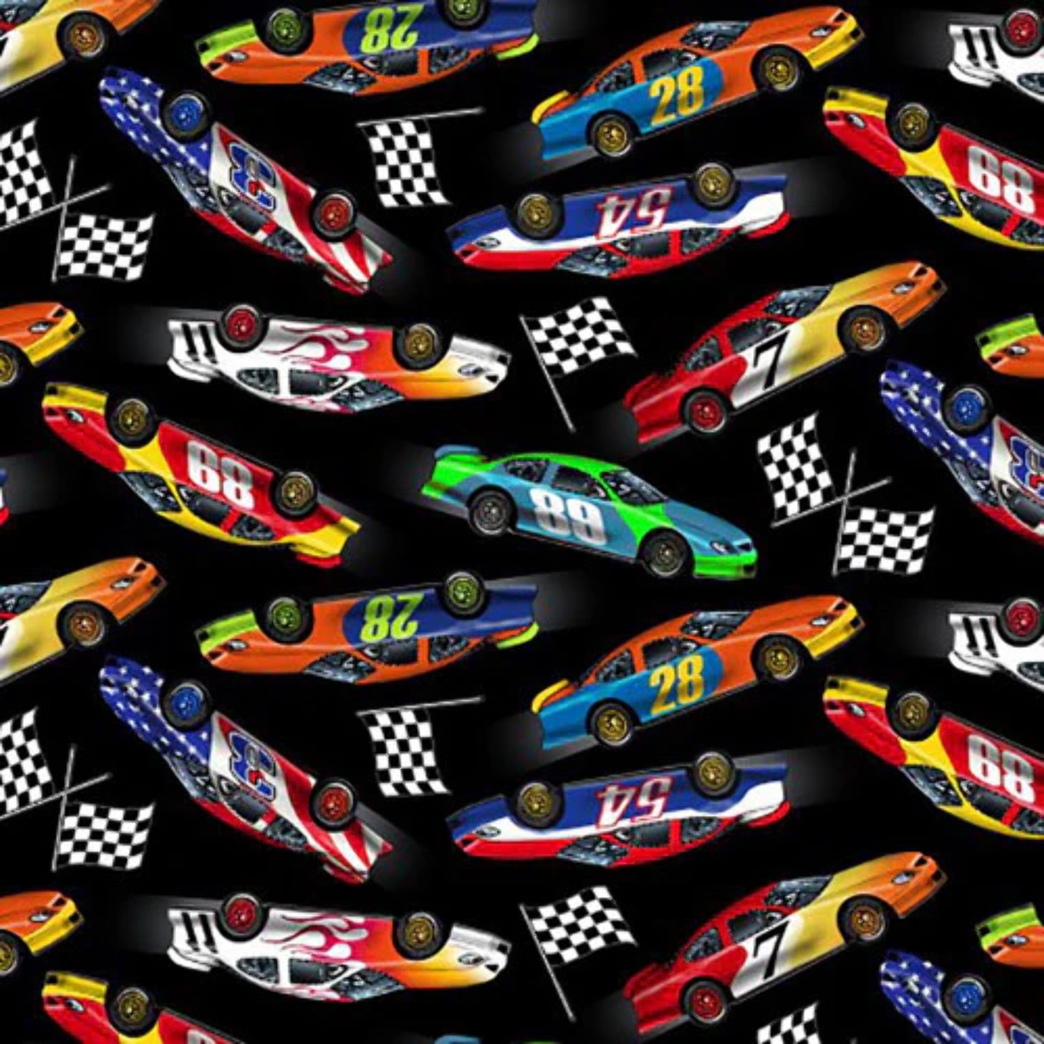 In Motion Race Cars Cotton Fabric - Walmart.com