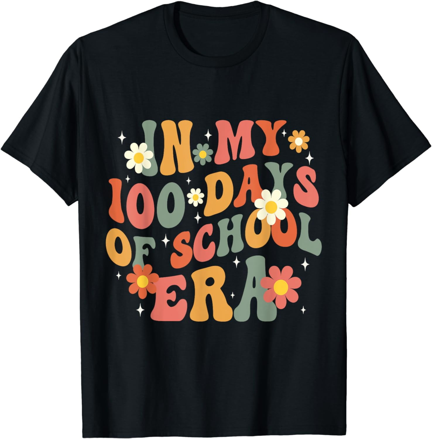 In My 100 Days of School Era 100 Days School Teacher Groovy T-Shirt ...