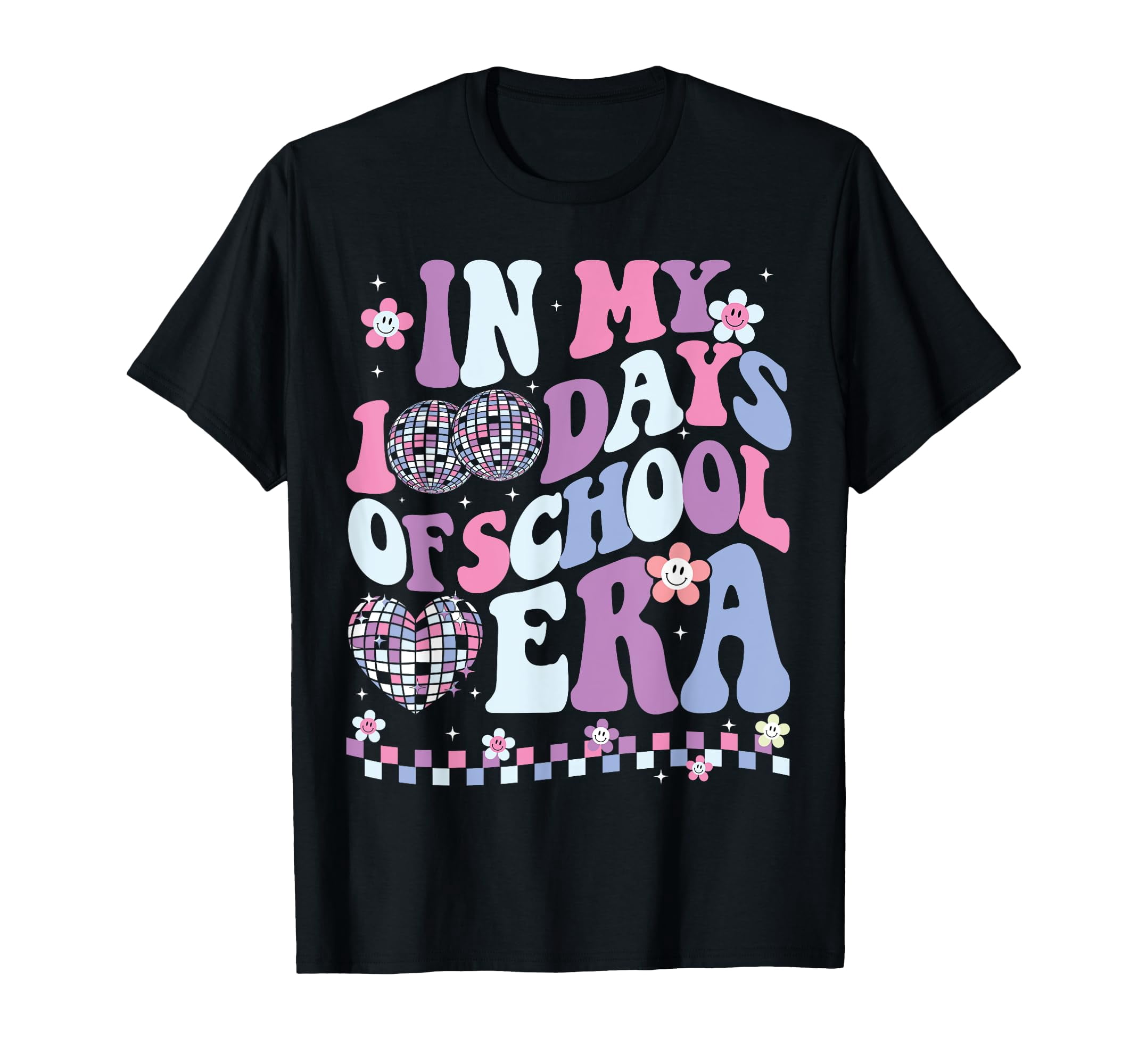 In My 100 Days of School Era Happy 100th Day of School Groovy T-Shirt ...