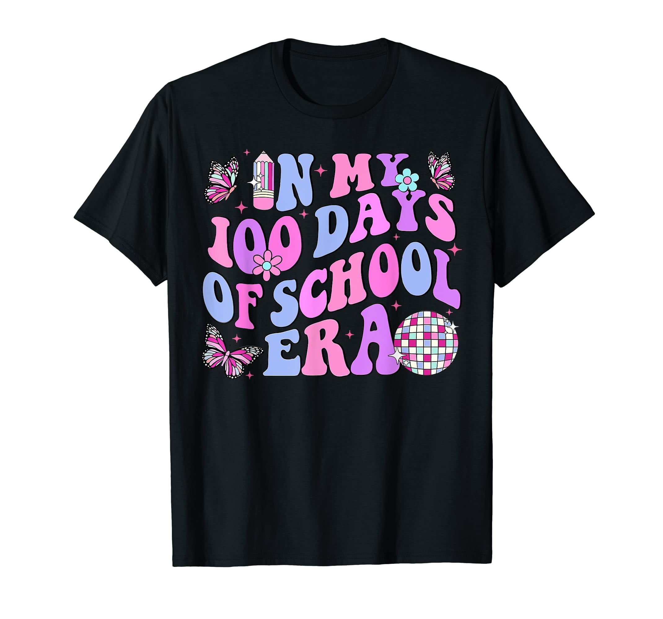 In My 100 Days of School Era Retro Disco 100th Day of School T-Shirt ...