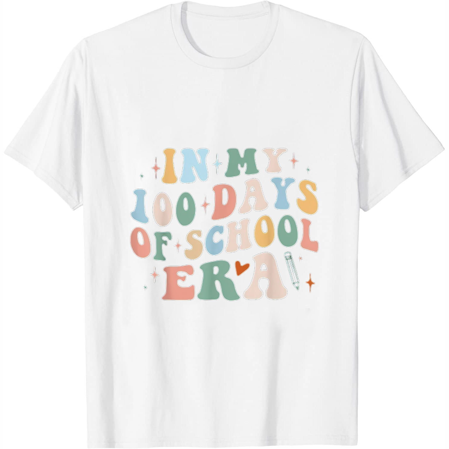 In My 100 Days of School Era Retro Teacher Student 100th Day Womens T ...