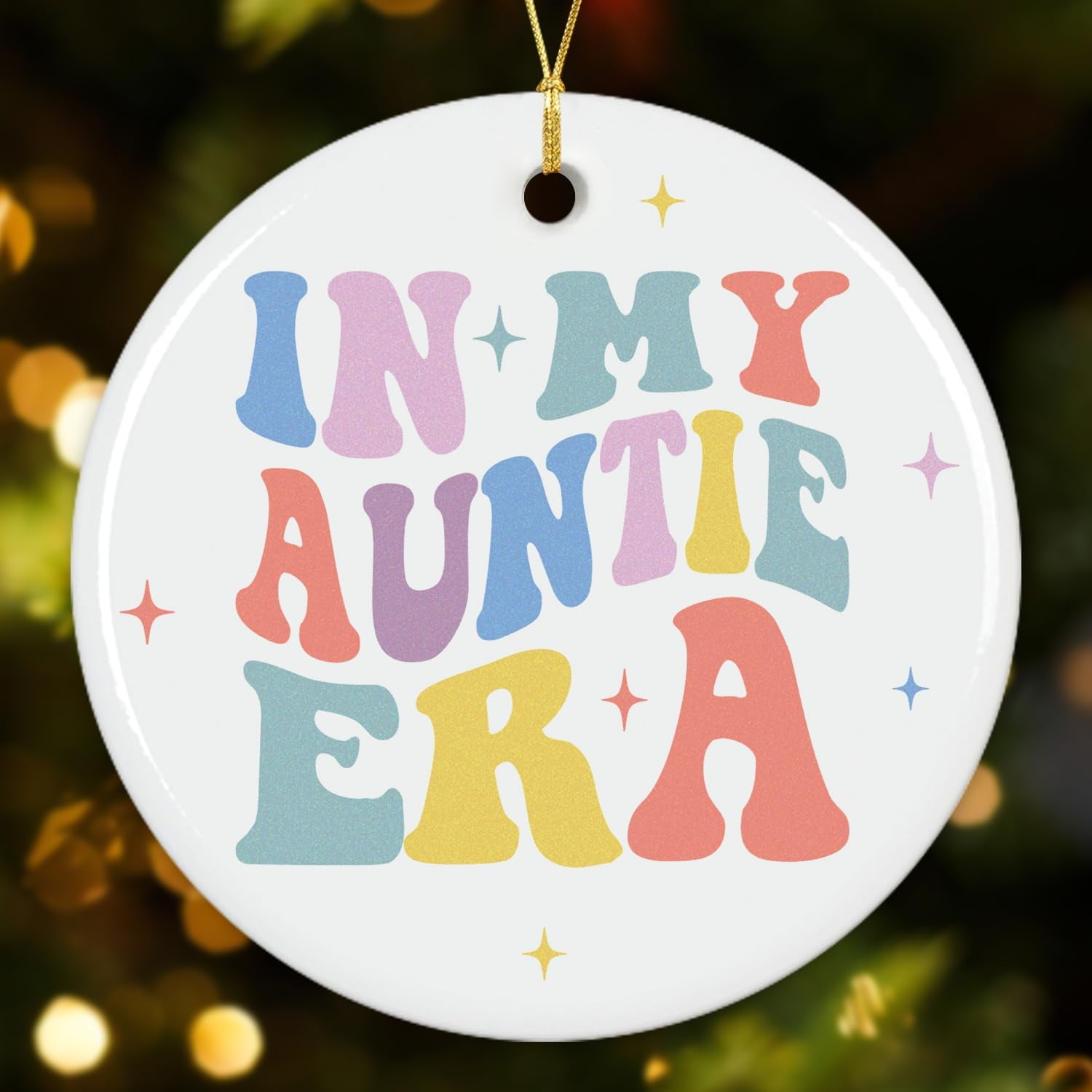 In My Auntie Era Ornament, Retro Ceramic Christmas Tree Decoration ...