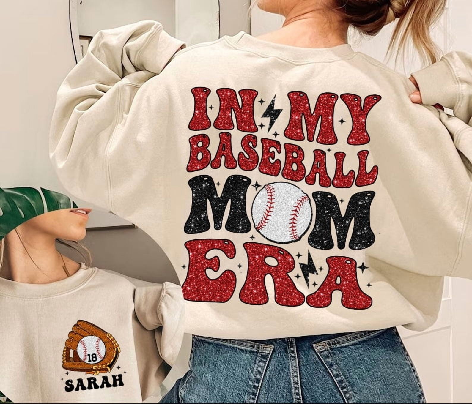 In My Baseball Mom Era Shirt, Faux Sequins In My Baseball Mom Era Shirt ...
