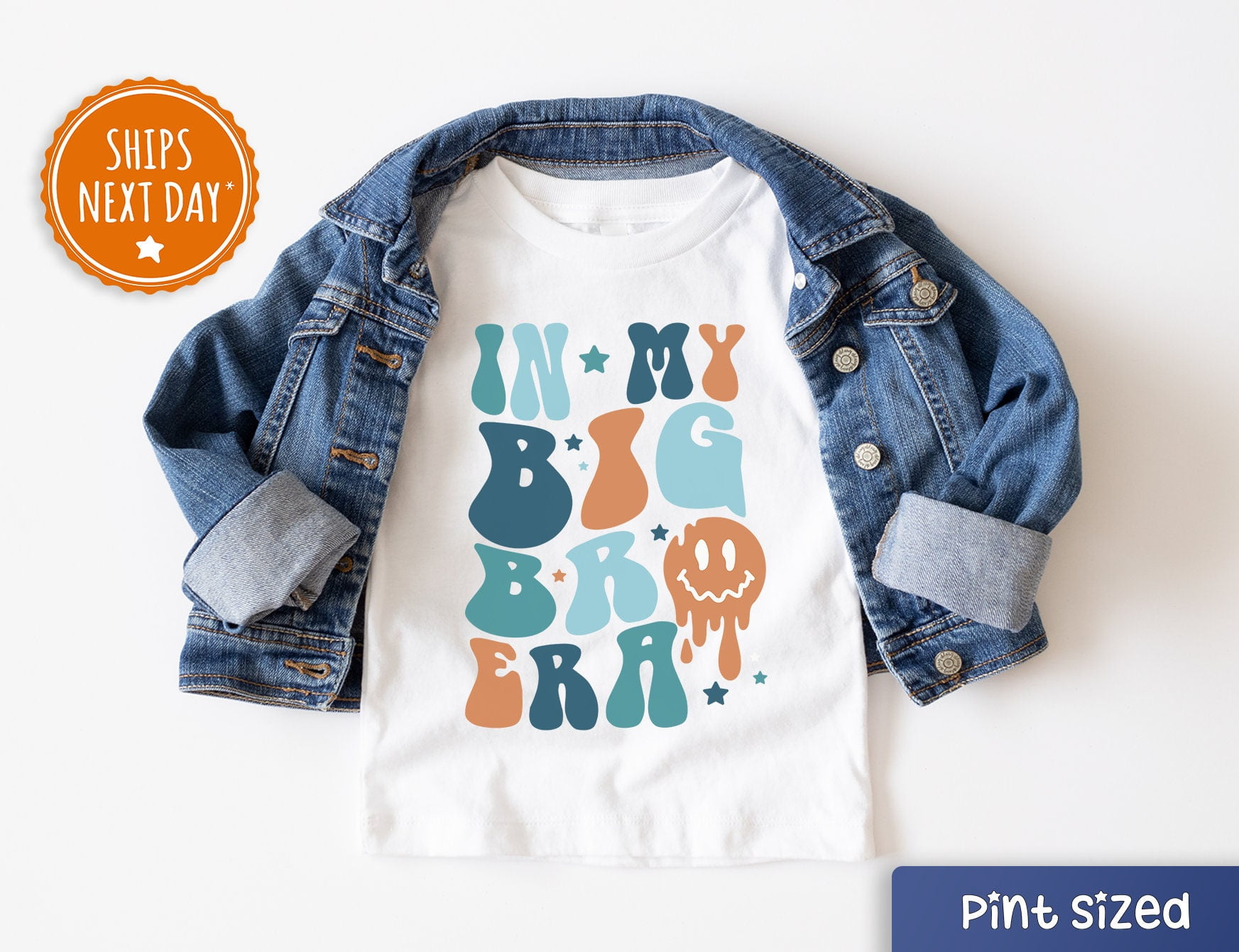 In My Big Bro Era Kids Shirt, Cute Big Brother Toddler Shirt, Retro Big ...