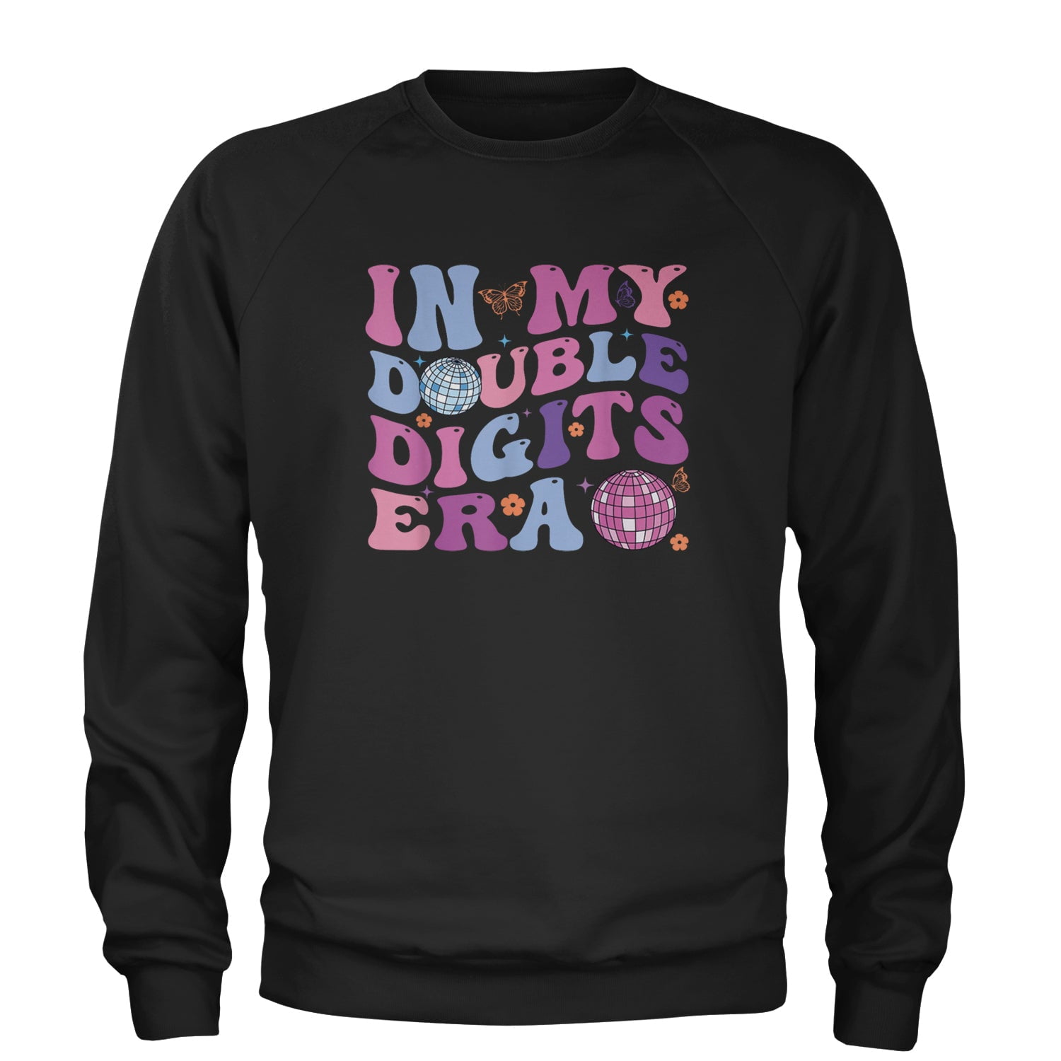 In My Double Digits Era Retro 10 Year Old 10th Birthday Adult Crewneck ...