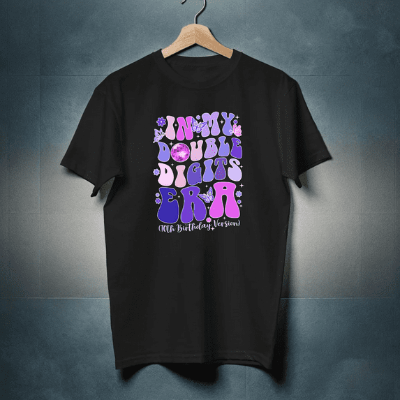 In My Double Digits Era Retro 10 Year Old 10th Birthday Girl Funny T ...