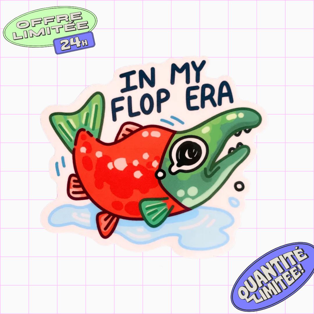 In My Flop Era Sticker | Funny Salmon Fish Failure Design | Humor ...