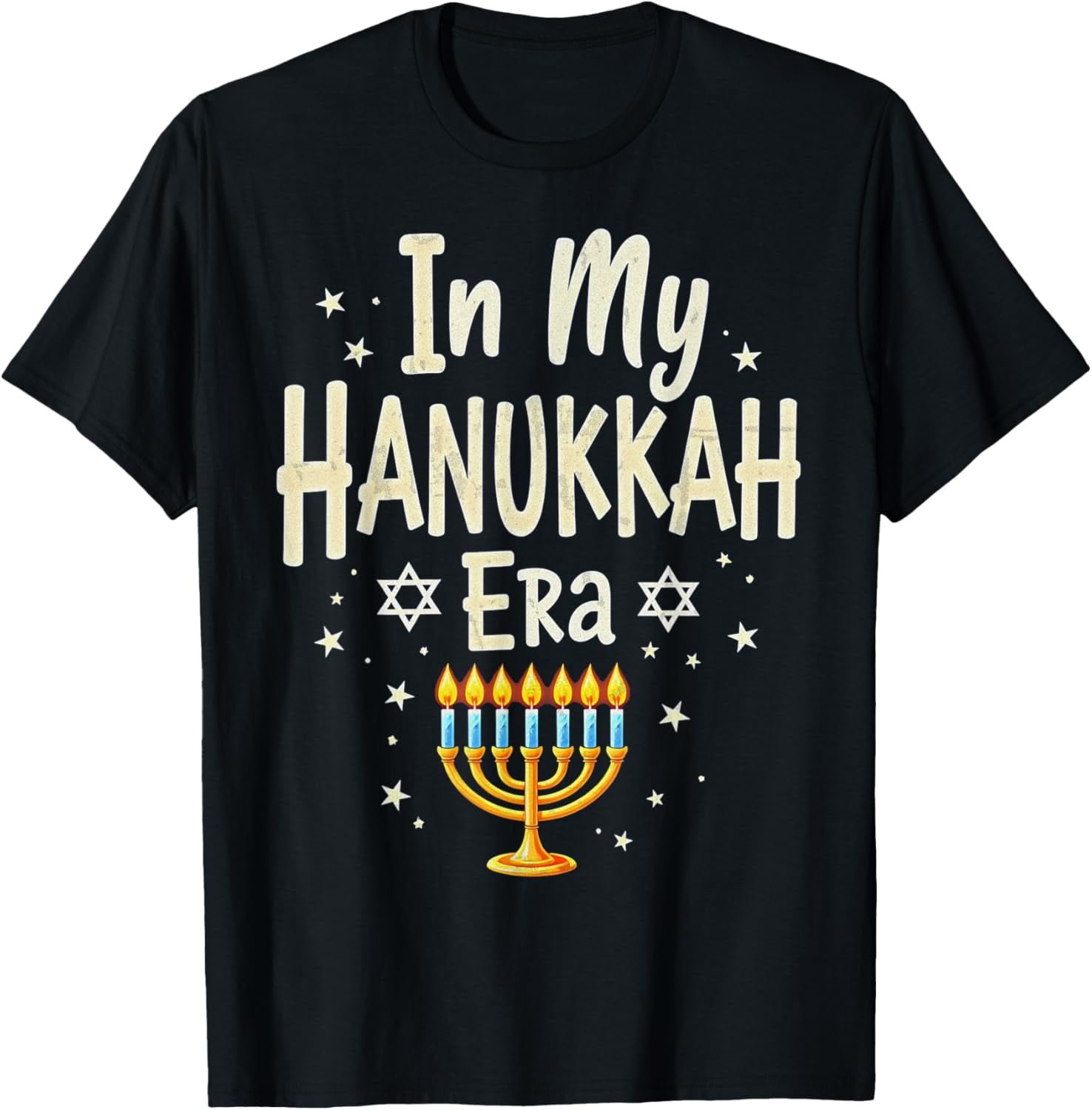 In My Hanukkah Era Chanukah Menorah Pajamas Jewish Spirit T-Shirt ...