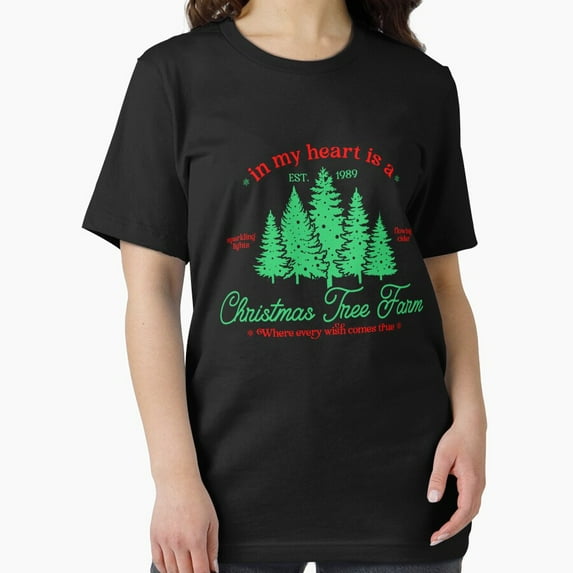 In My Heart Is A Christmas Tree Farm Holiday Art Print Unisex T-Shirt ...