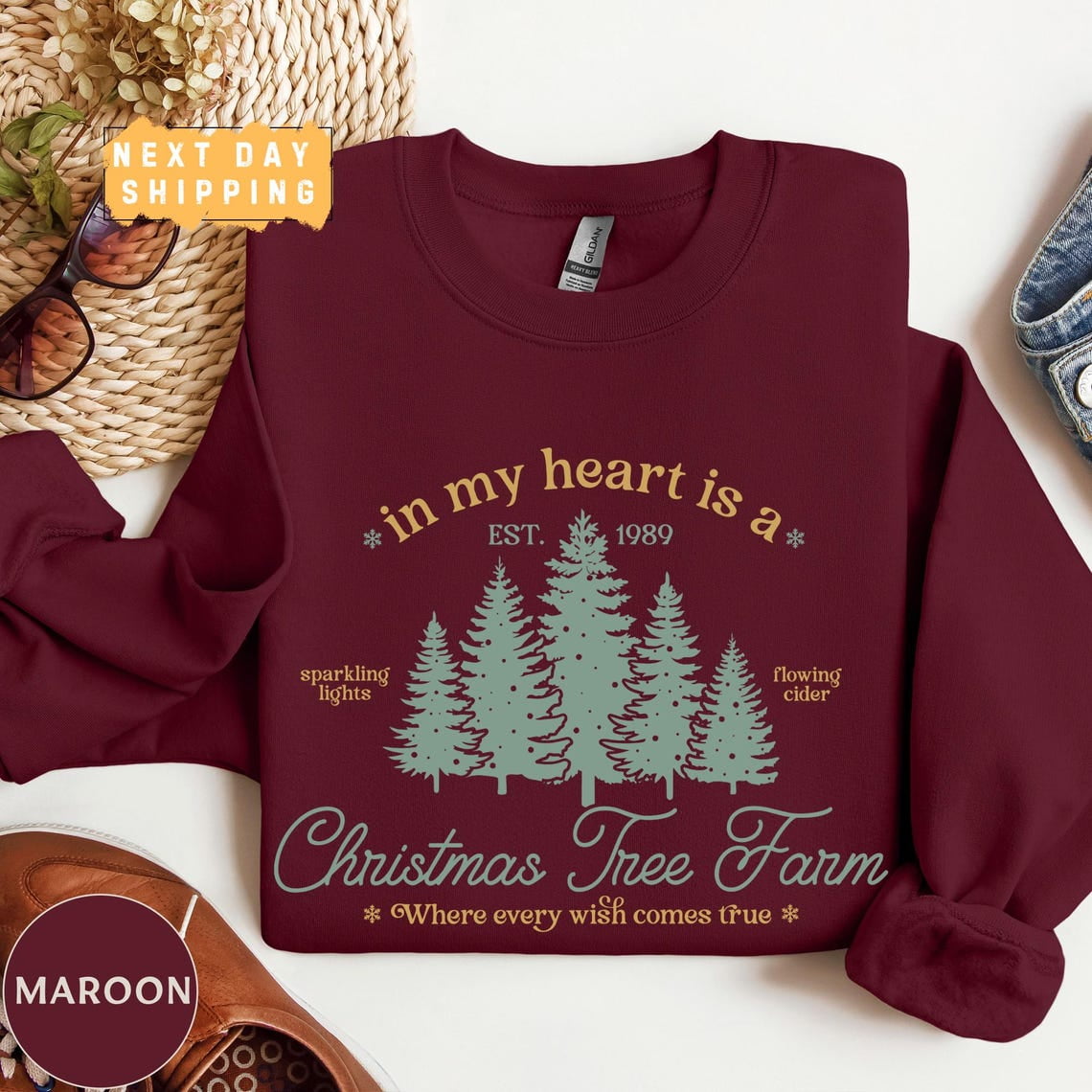 In My Heart Is A season Tree Farm Sweatshirt, Farm Fresh season Tree ...