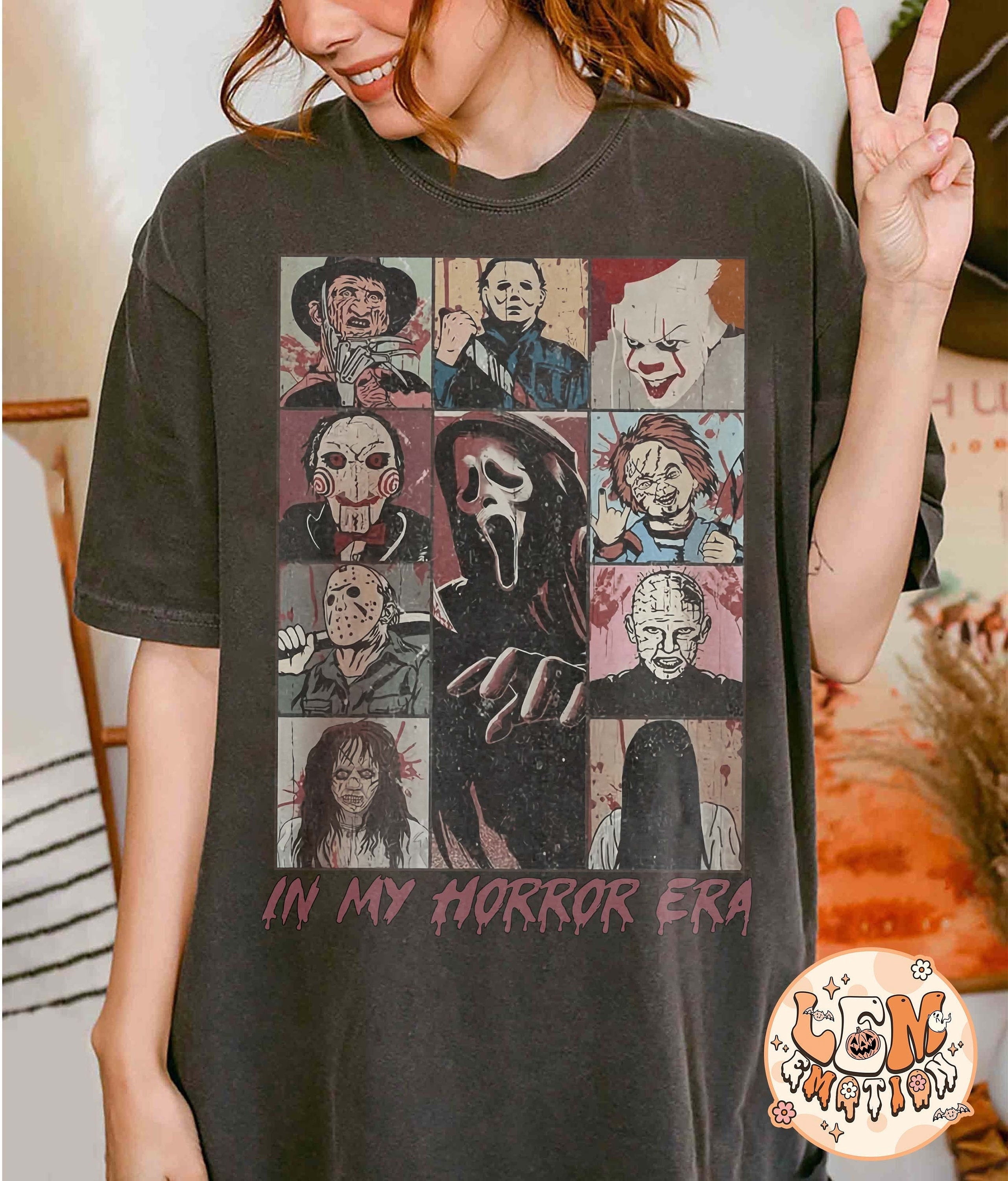 In My Horror Era Shirt, Horror Halloween Characters Sweatshirt, Horror ...