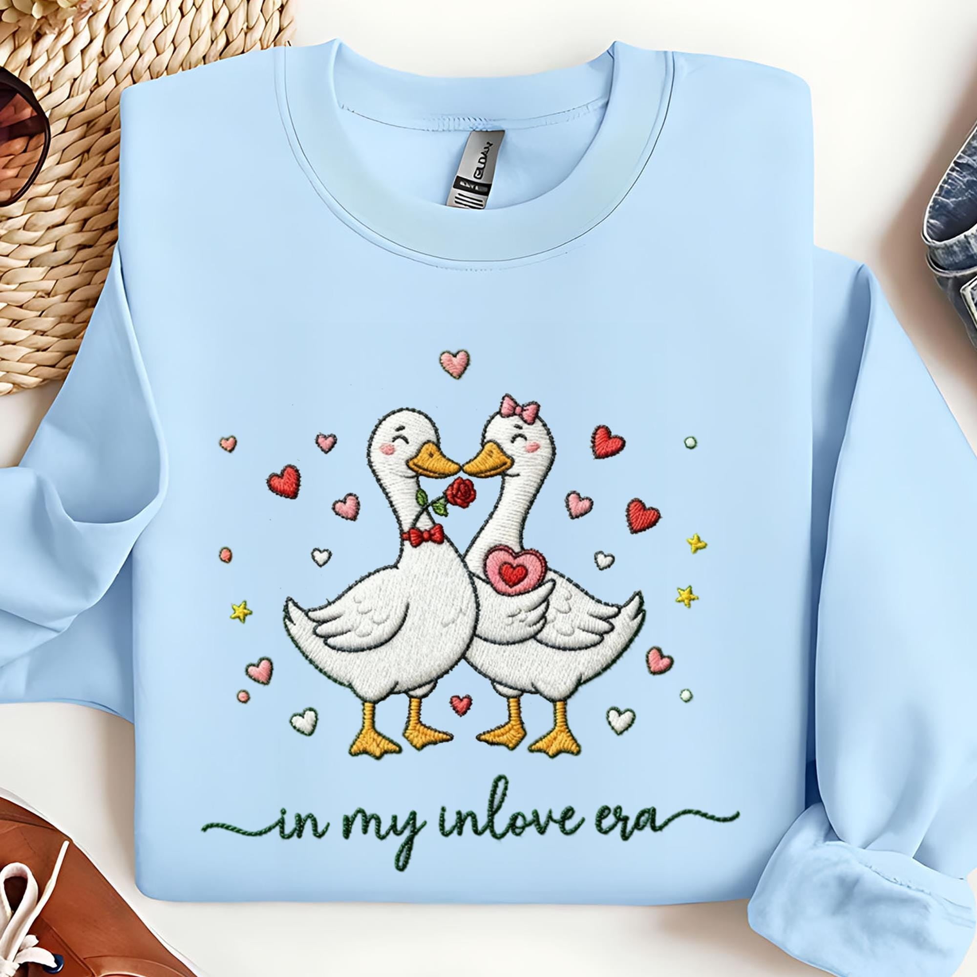 In My In Love Era Goose Embroidery , Funny Valentine Silly Goose ...