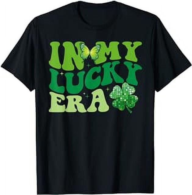 In My Lucky Era St Patricks Day Retro Groovy Disco Shamrock T Shirt