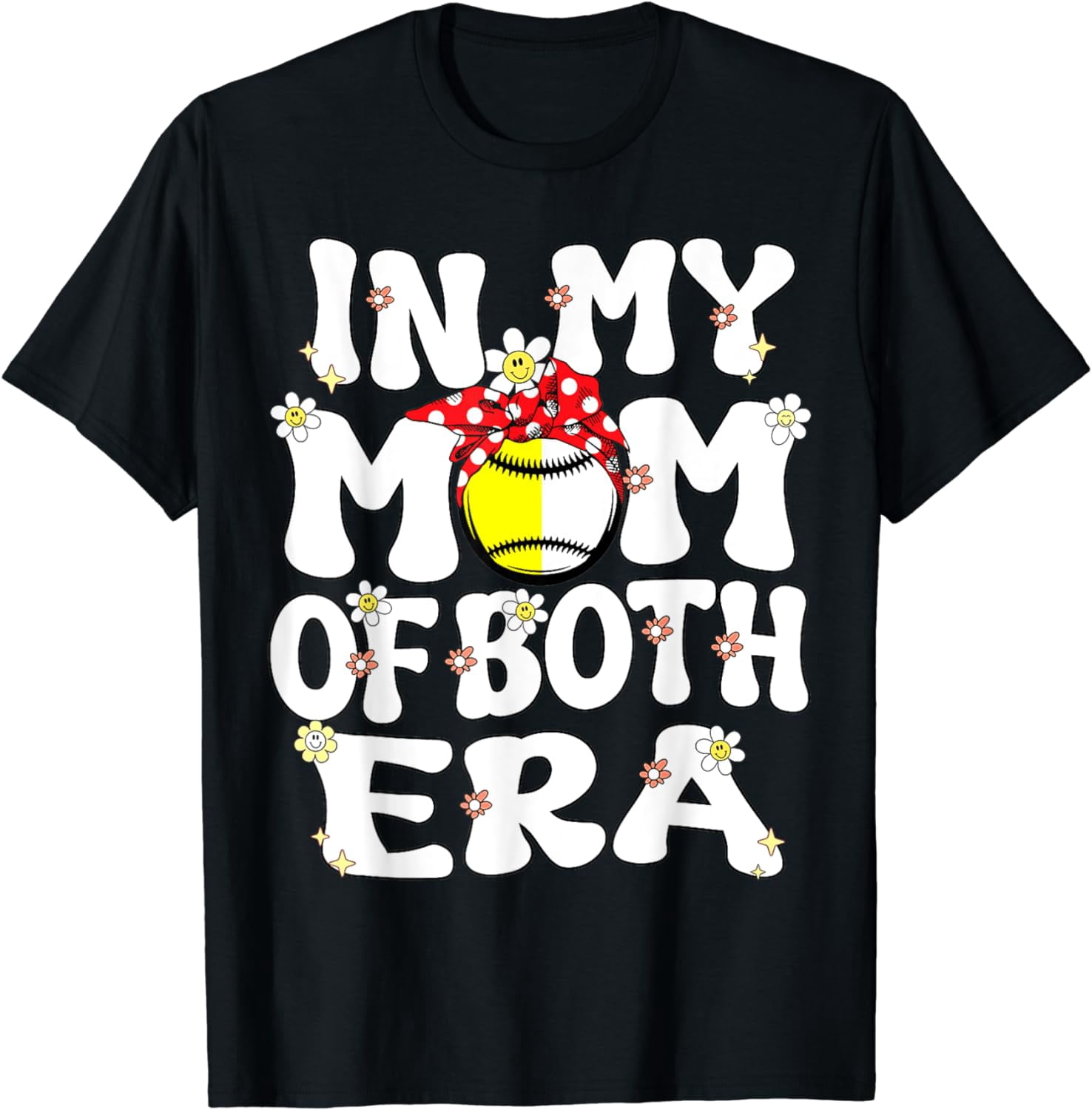 In My Mom Of Both Era Retro Baseball Softball Mom Mother Day T-Shirt ...