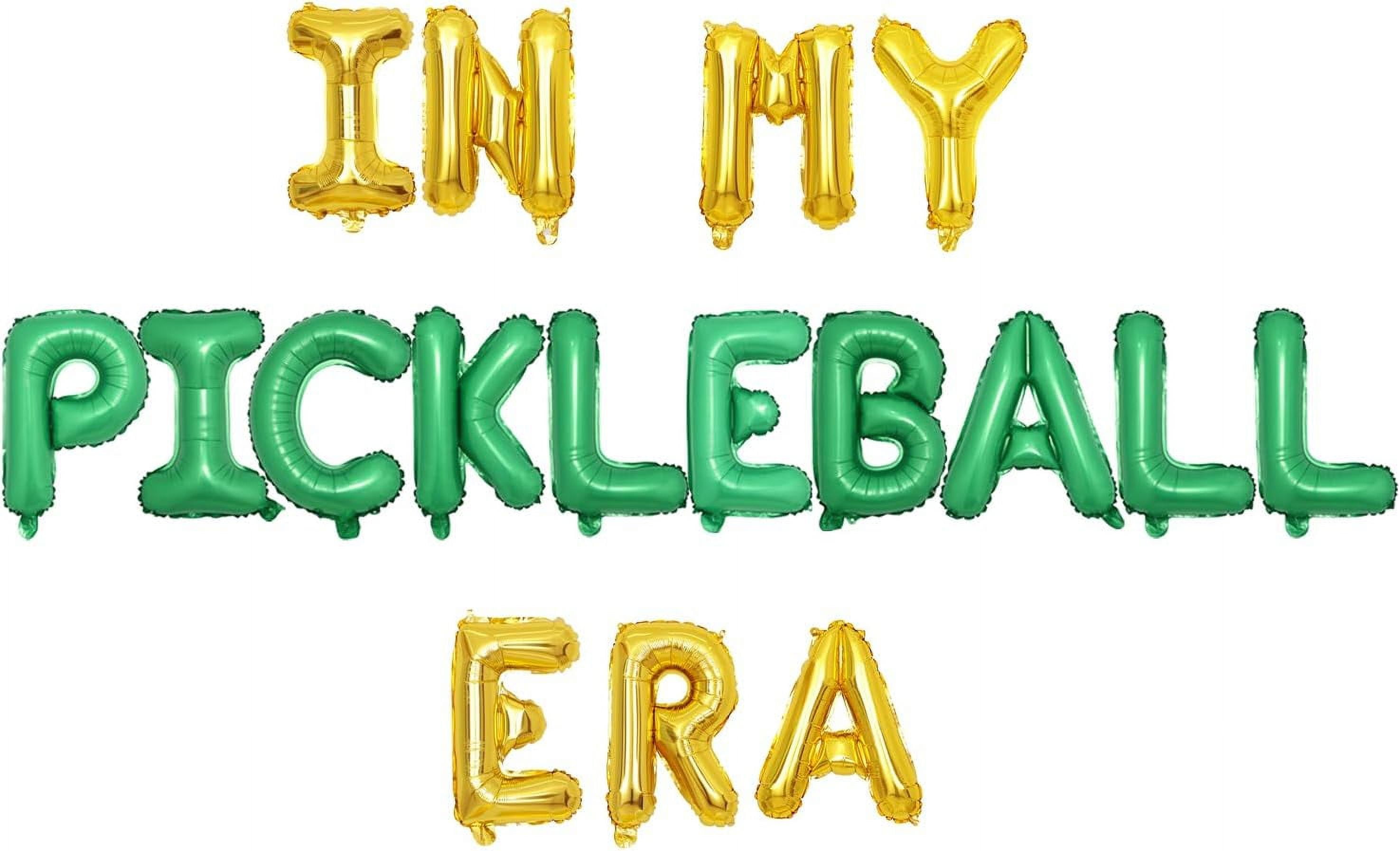 In My Pickleball Era Foil Balloons Banner Golden Green Pickleball Party ...