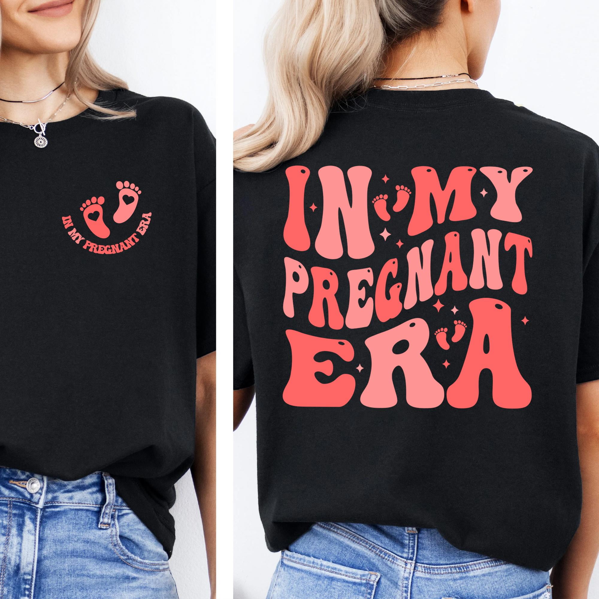 In My Pregnant Era T-Shirt – Retro Baby Announcement Tee, Soft Cotton ...
